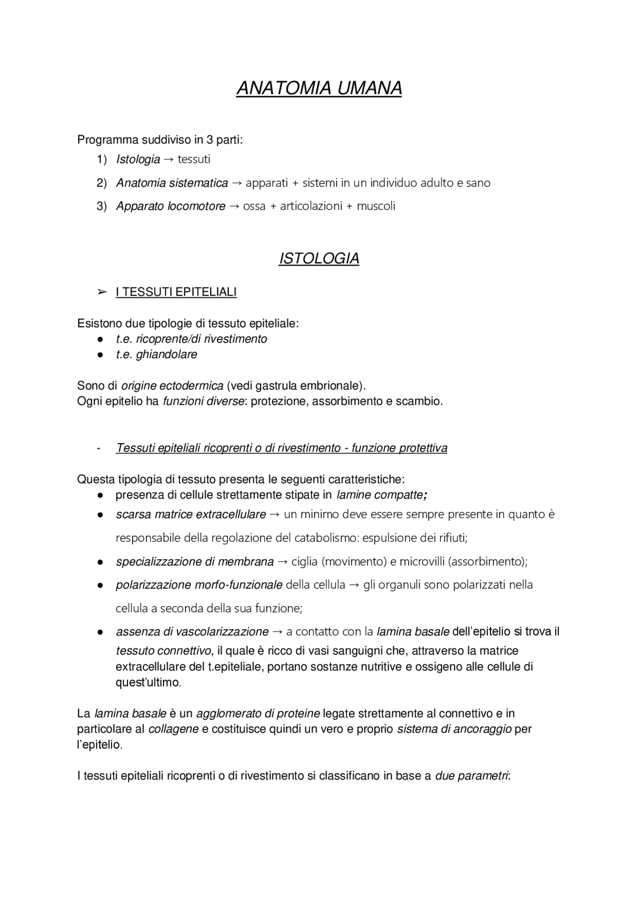 Lapparato Locomotore Docsity