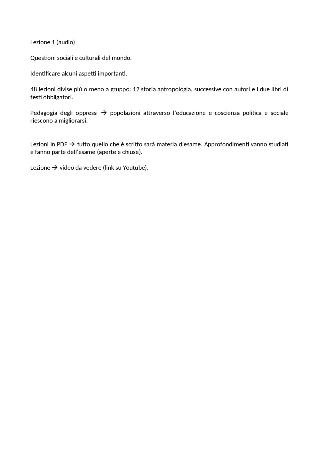 Lezione 1 Antropolgia Docsity