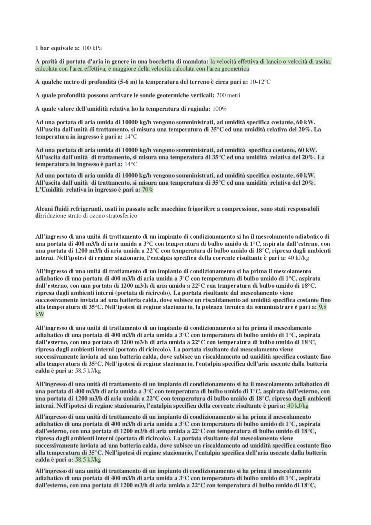 Domande Desame Di Impianti Termotecnici Docsity