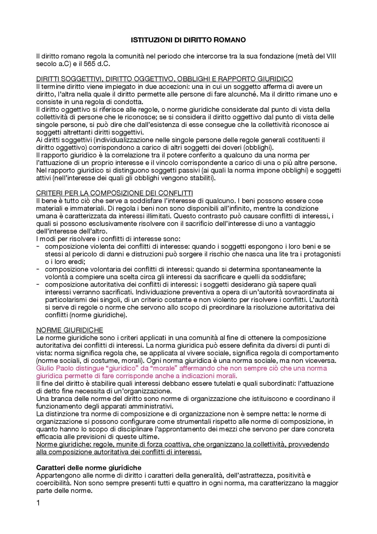 Riassunto Istituzioni Di Diritto Romano Docsity