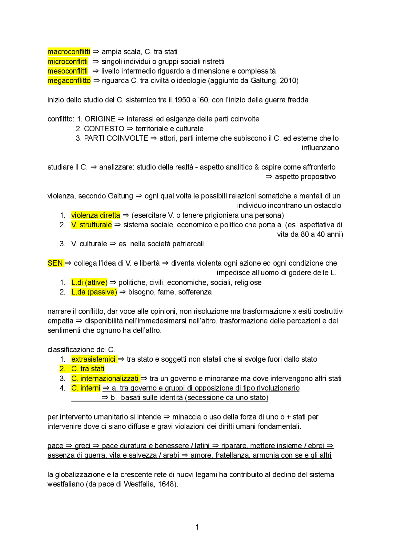 Capire Il Conflitto Costruire La Pace Docsity