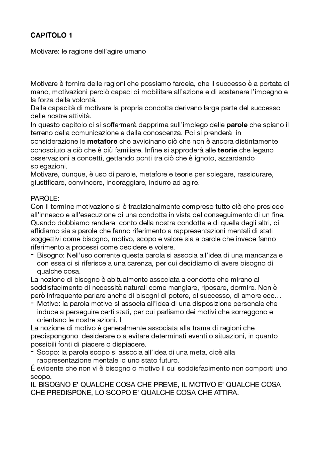 Riassunto Completo Motivare è Riuscire Di Caprara Appunti Di