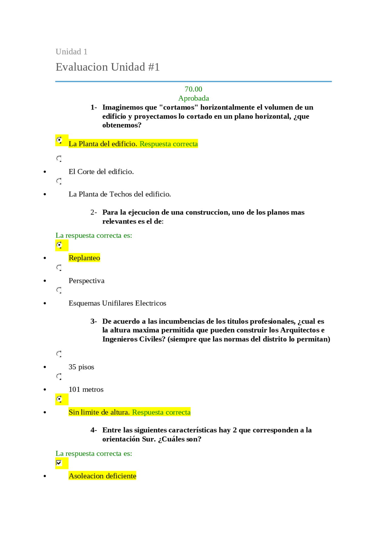Unidad 1 Examen Arquitectura Docsity