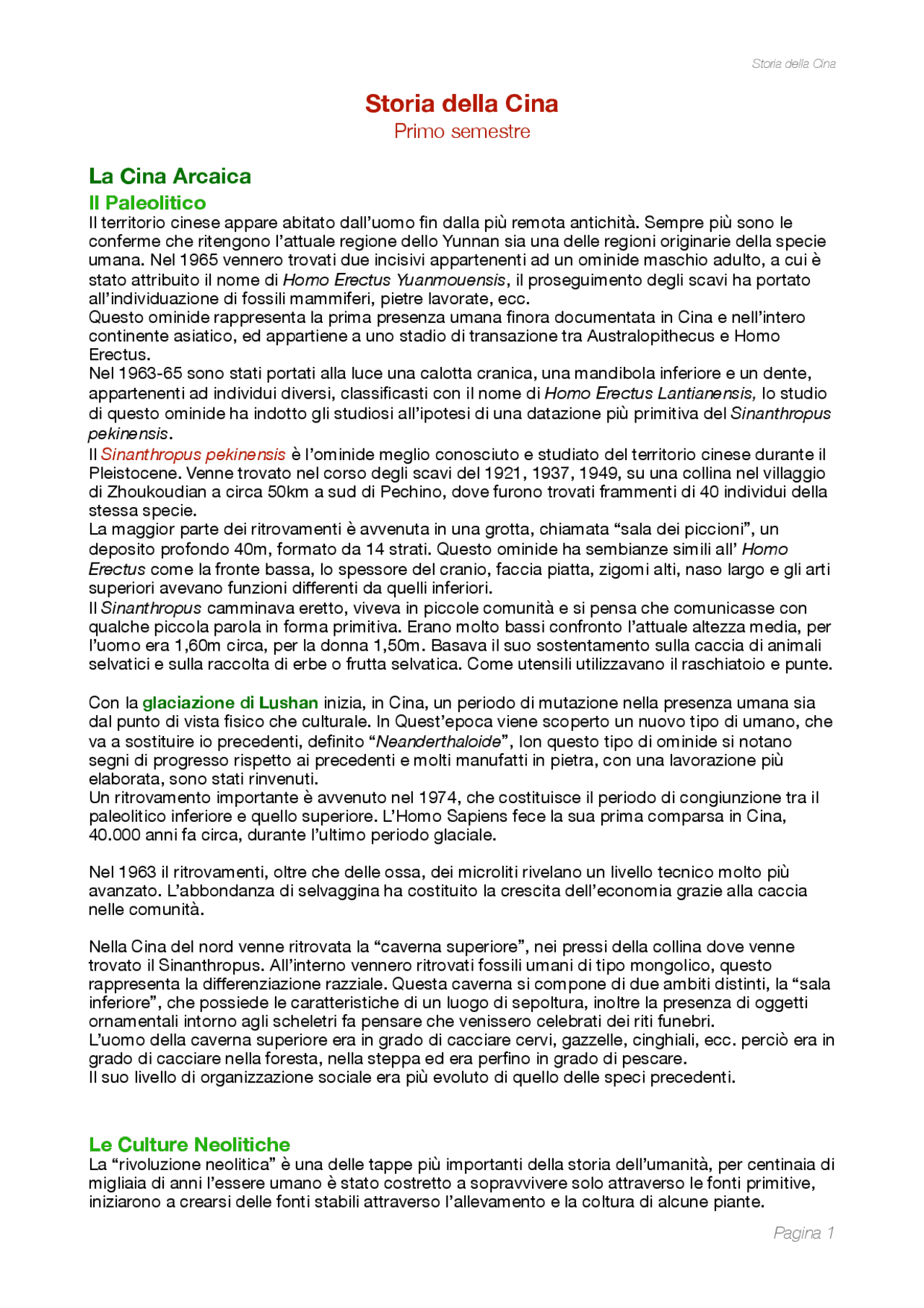 Storia della Cina 1 - Docsity
