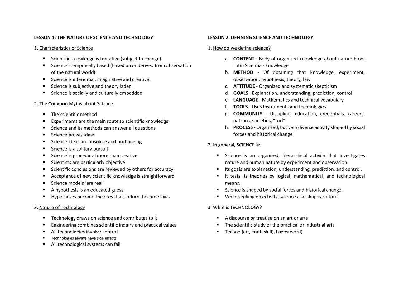 Science, Technology and Society Reviewer | Quizzes Science education ...