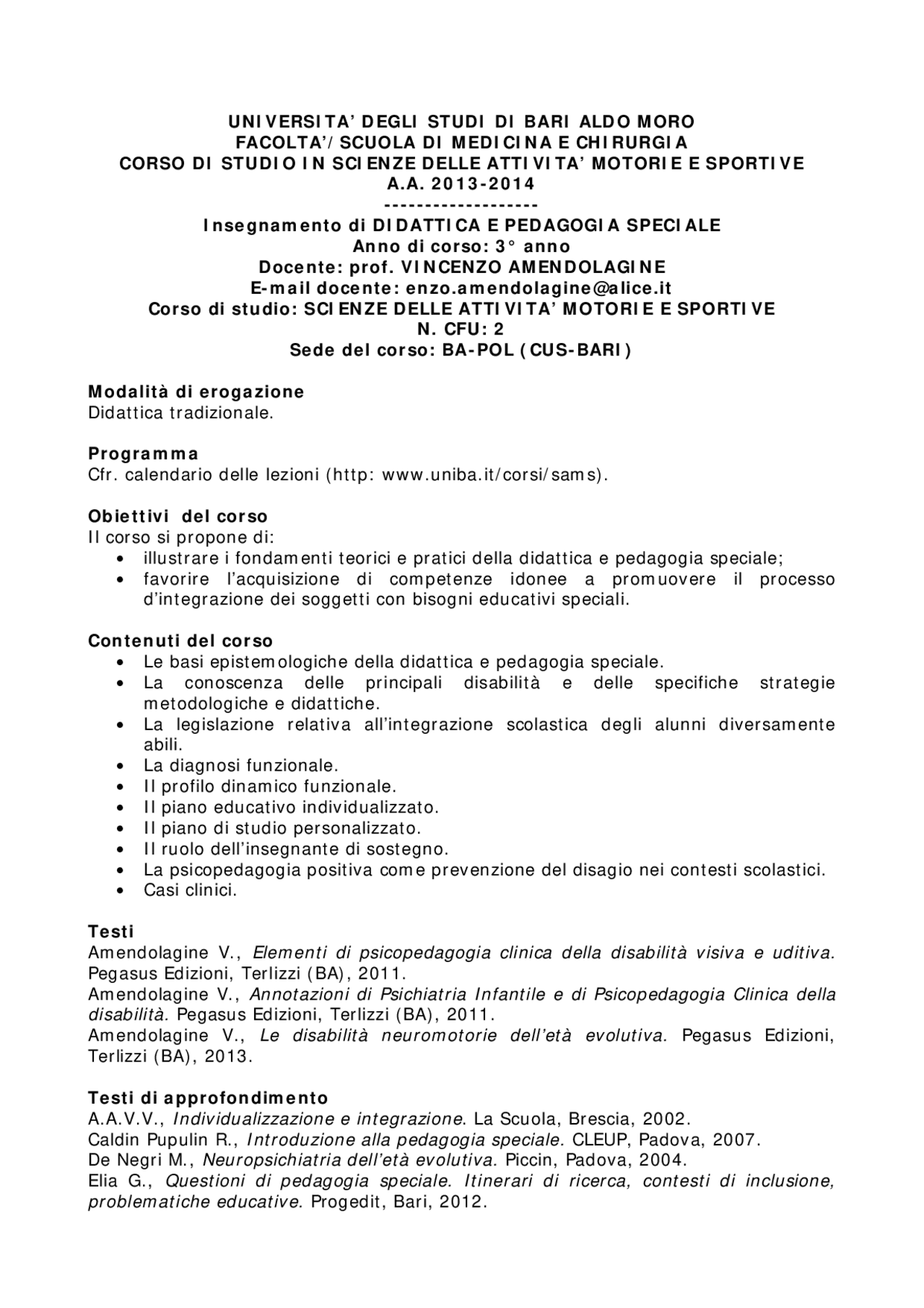 Didattica E Pedagogia Speciale Docsity
