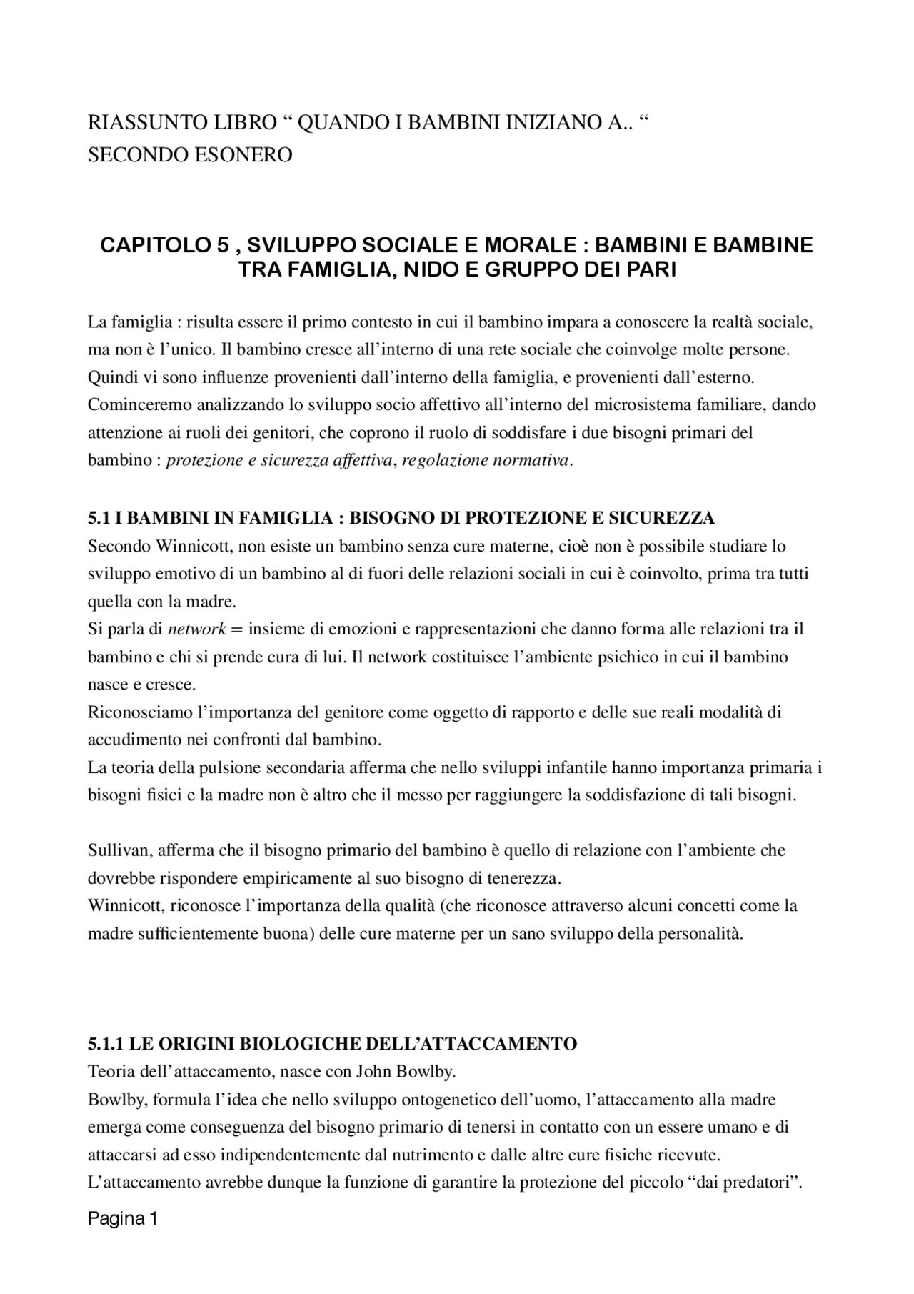 Seconda Parte Quando I Bambini Iniziano A Docsity