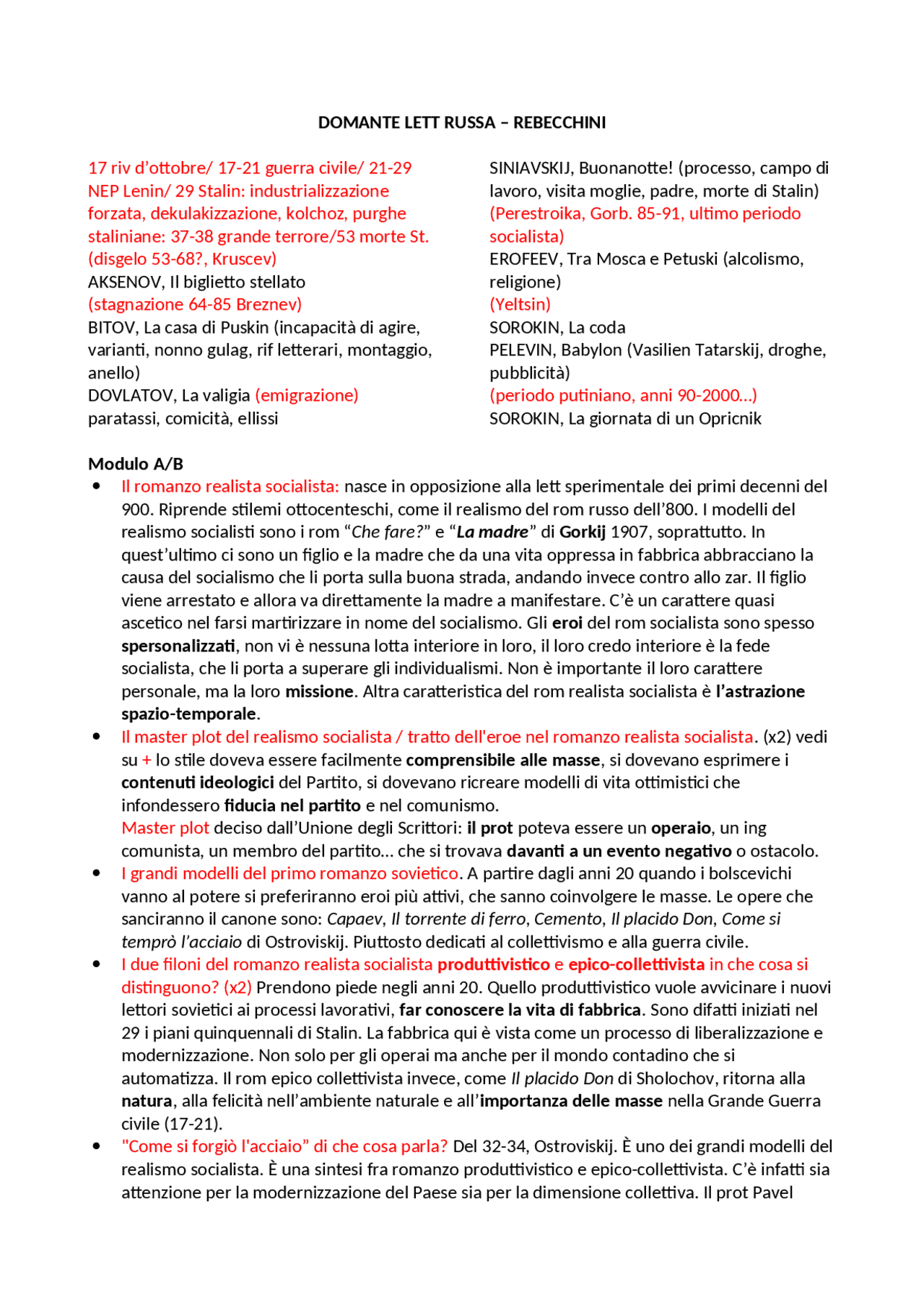 Argomenti Desame E Riassunto Docsity