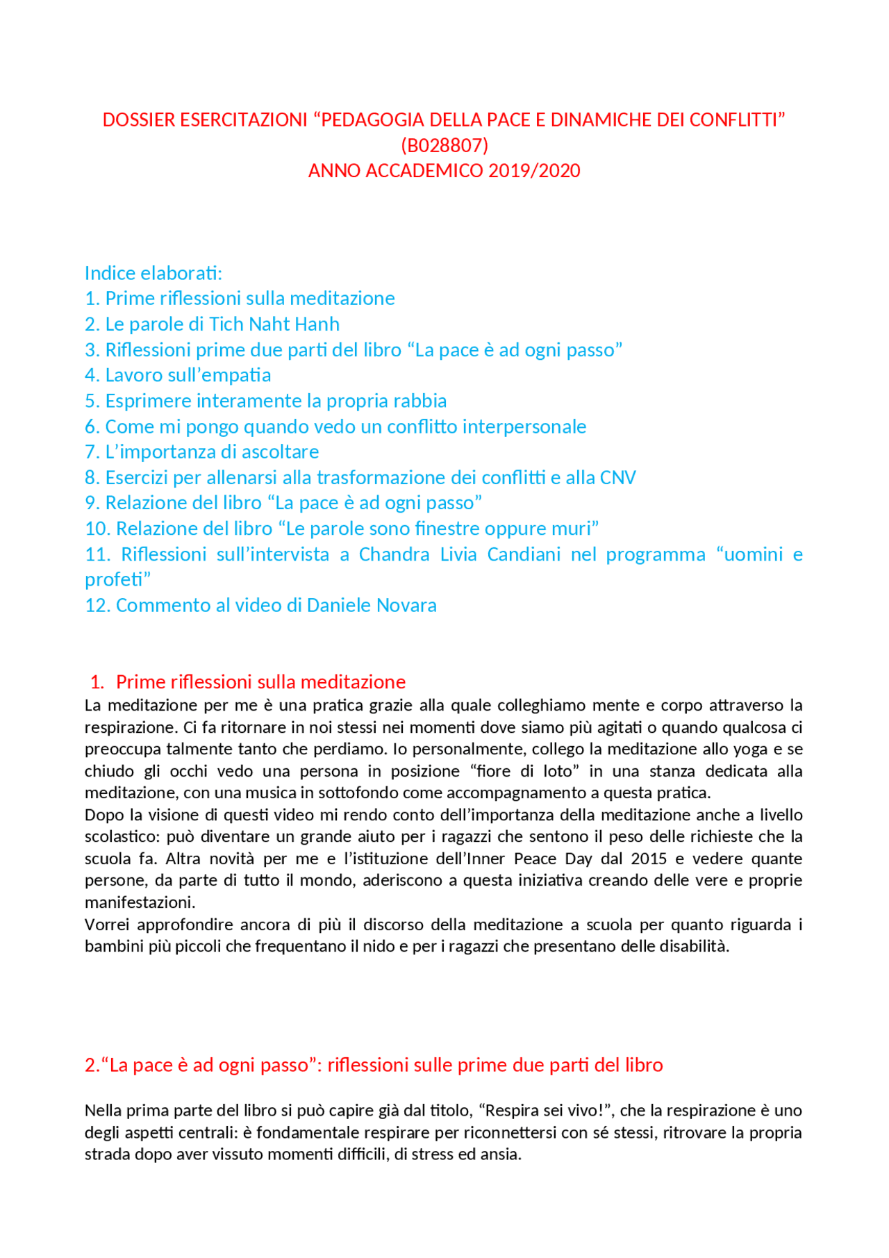 Dossier esercitazioni per esame - Docsity