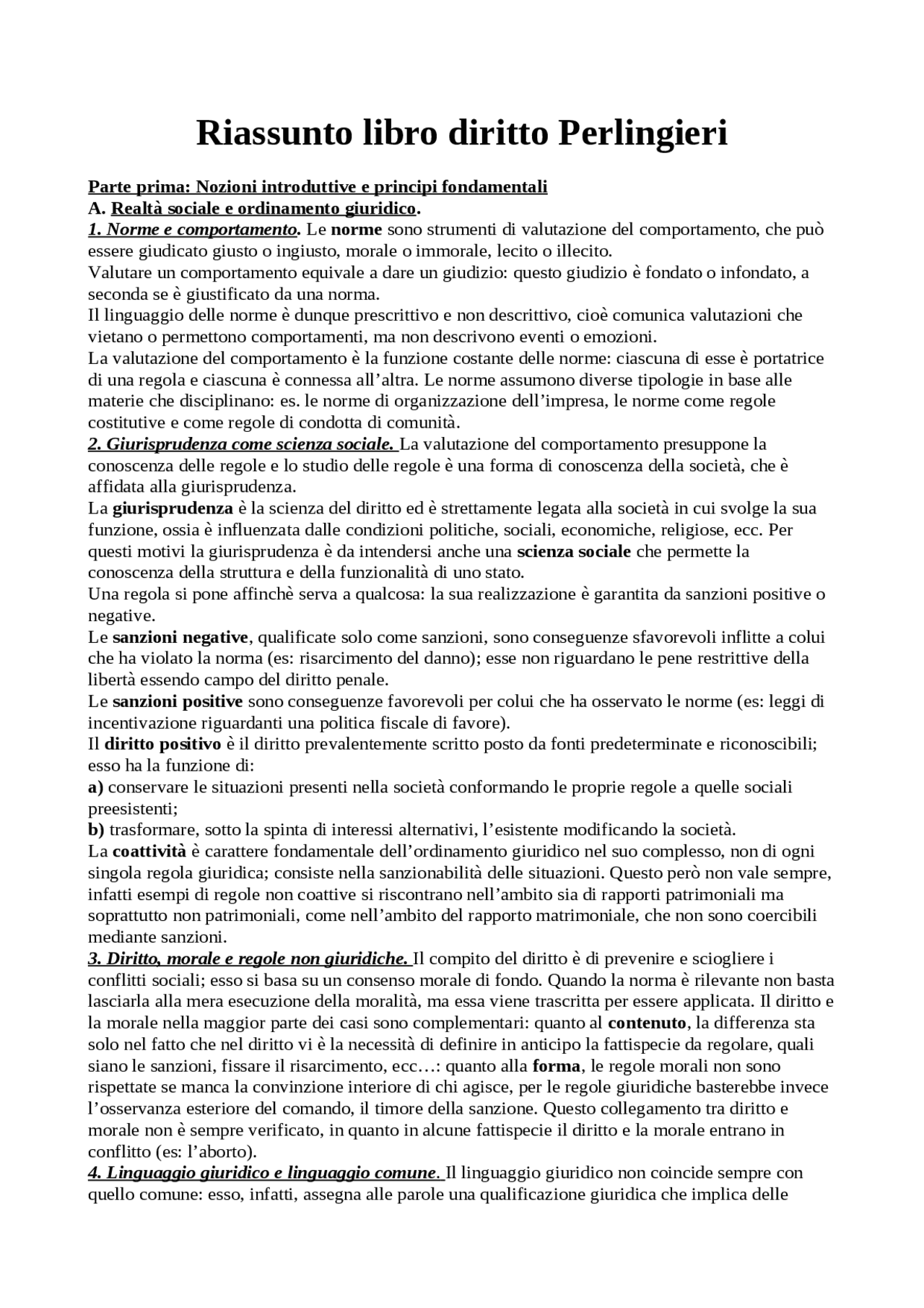 Riassunto Libro Diritto Perlingieri Docsity