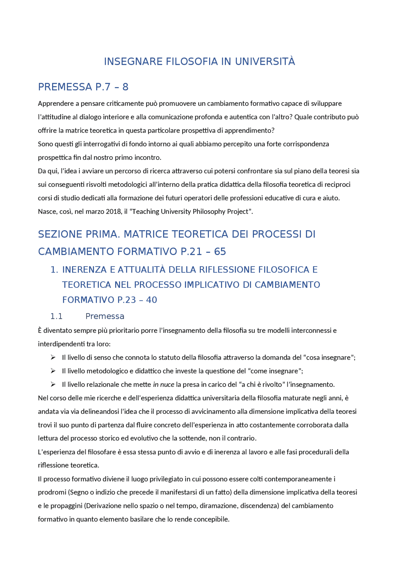 Insegnare Filosofia In Università Docsity