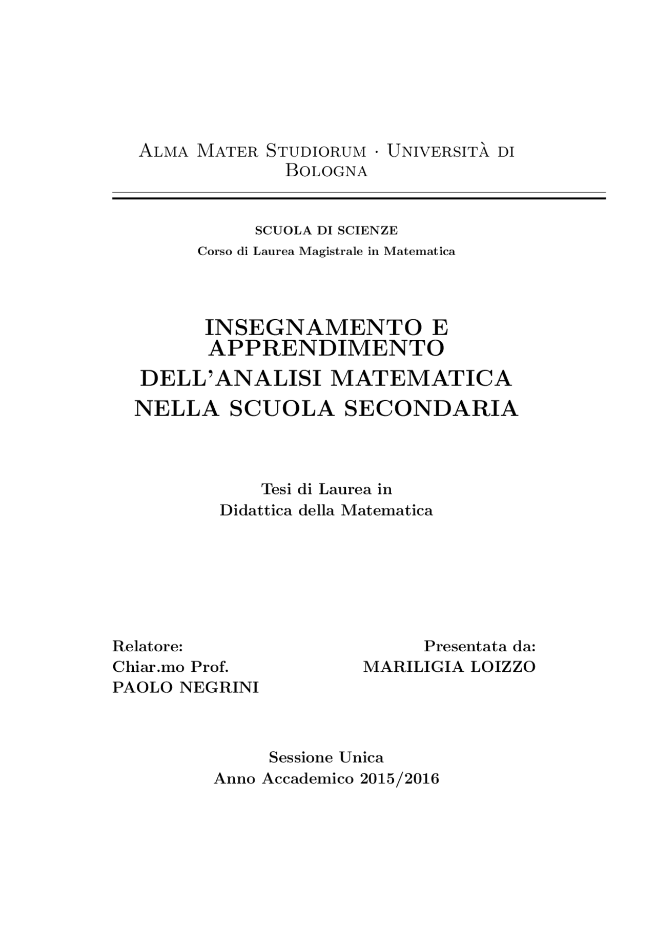 Funzioni Del Quinto Anno Docsity