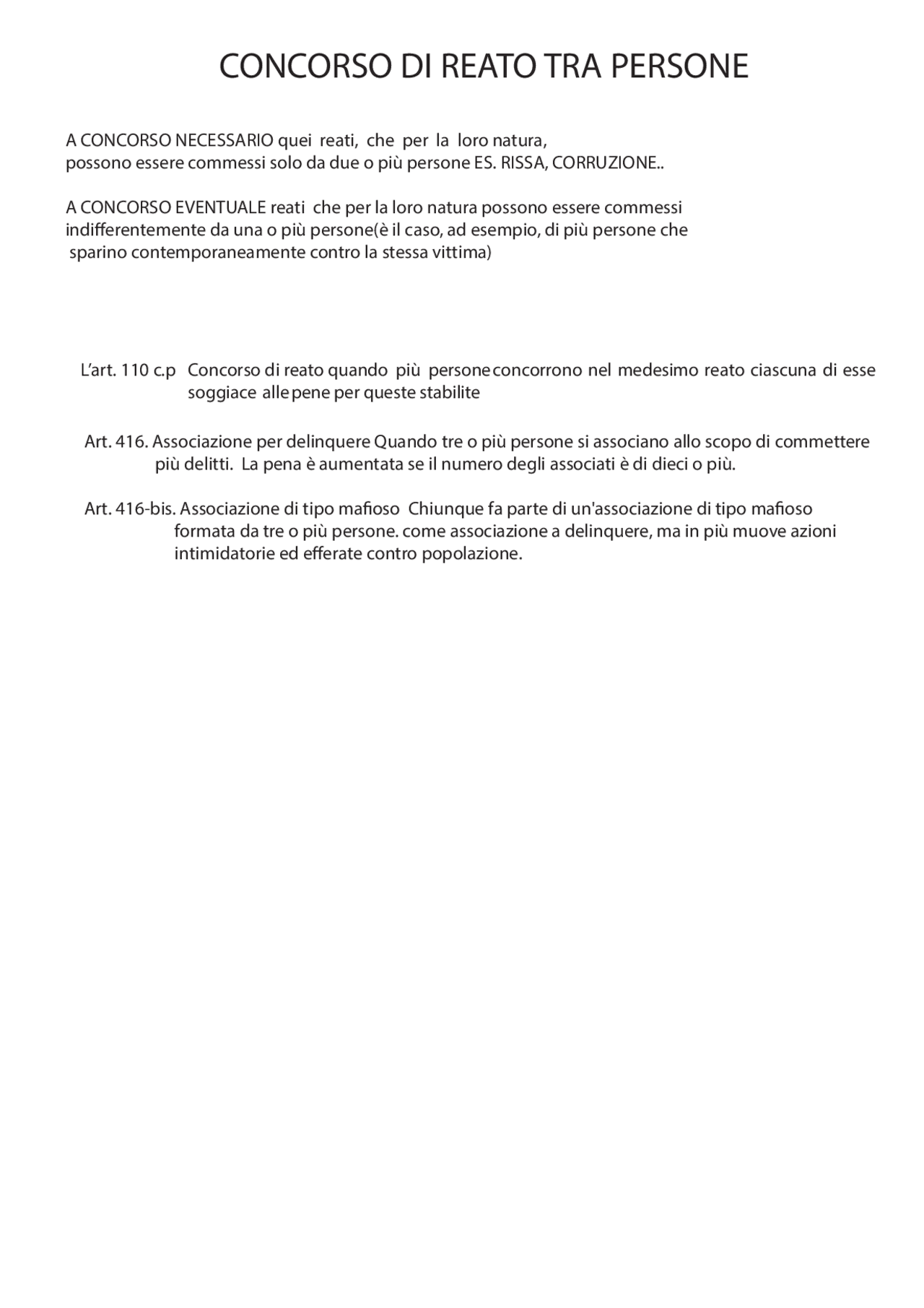 Schema Di Diritto Penale Concorso Di Reato Tra Persone Docsity