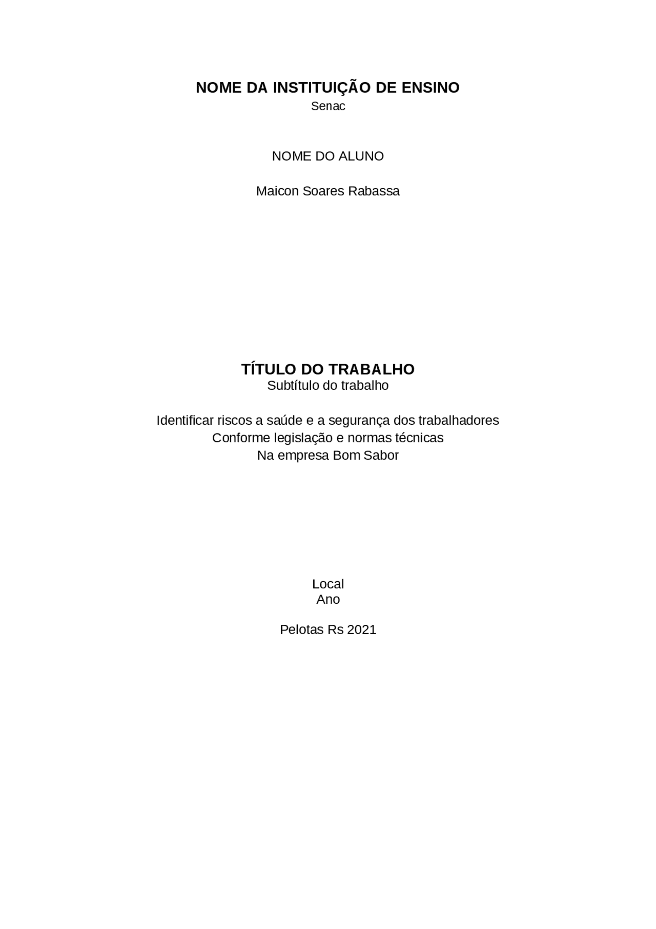 Atividade 2 Uc 1 Tecnico Em Segurança Do Trabalho Senac Rs Docsity