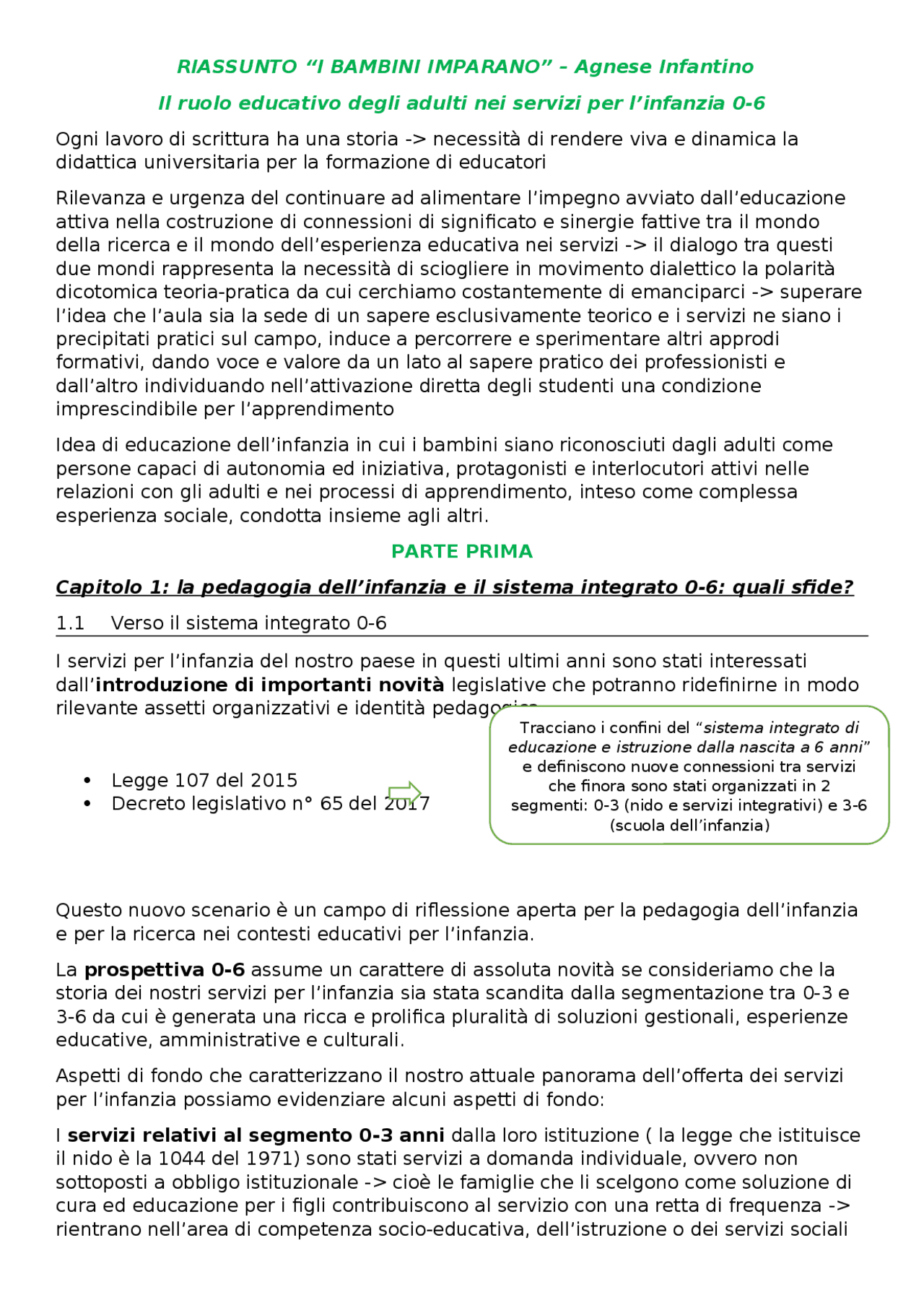 I Bambini Imparano Di Agnese Infantino Docsity