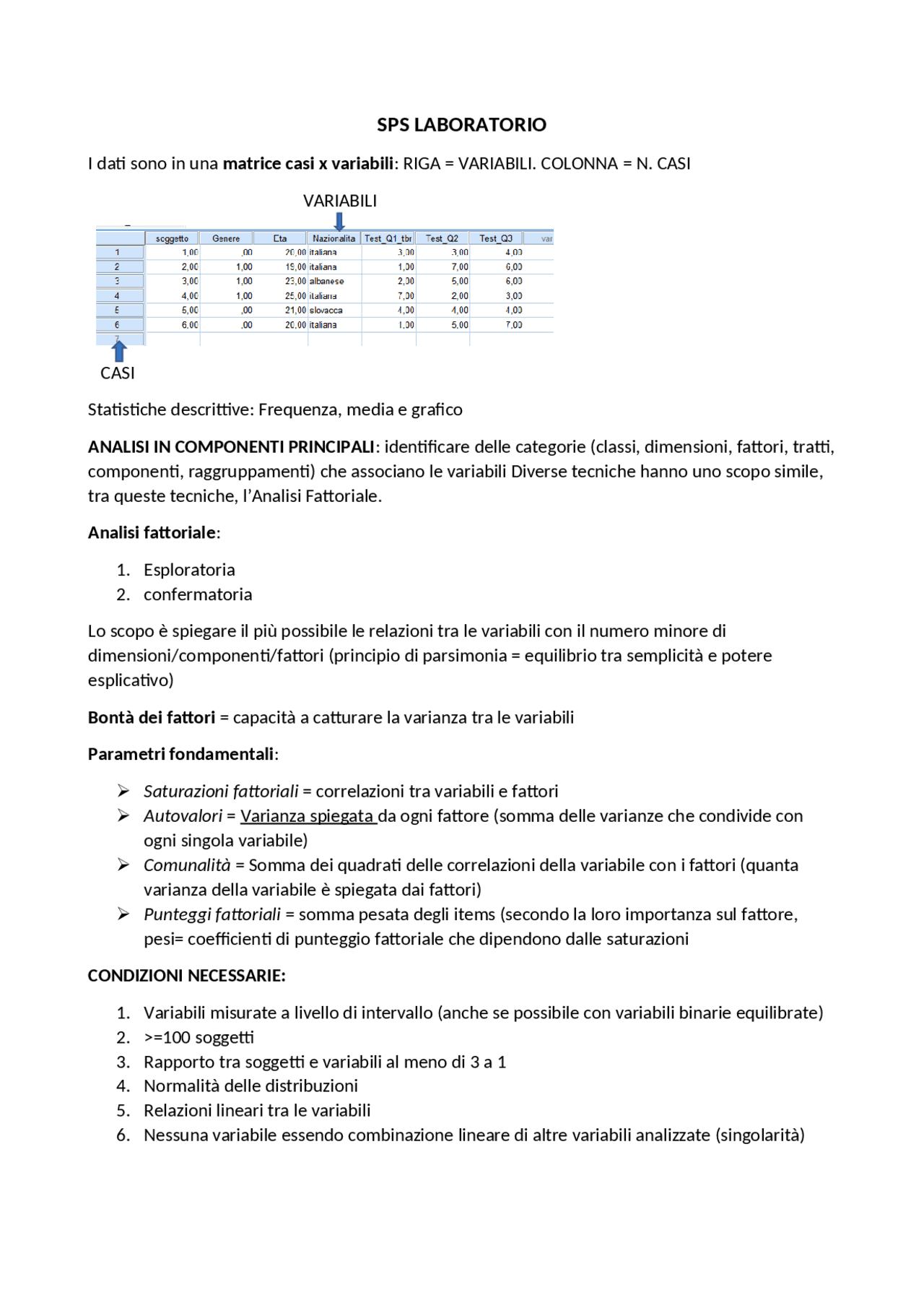 Esame Laboratorio Metodologie Quantitative Docsity