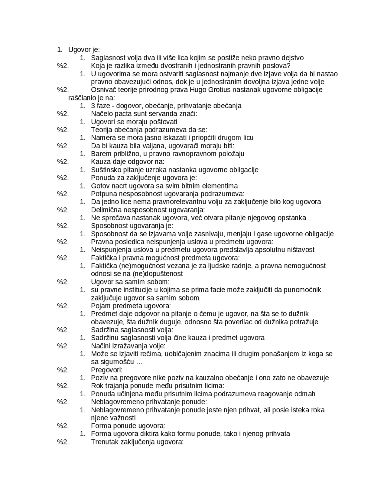 Obligacije pitanja za K2 | Ispiti' predlog Obligaciono pravo - Docsity
