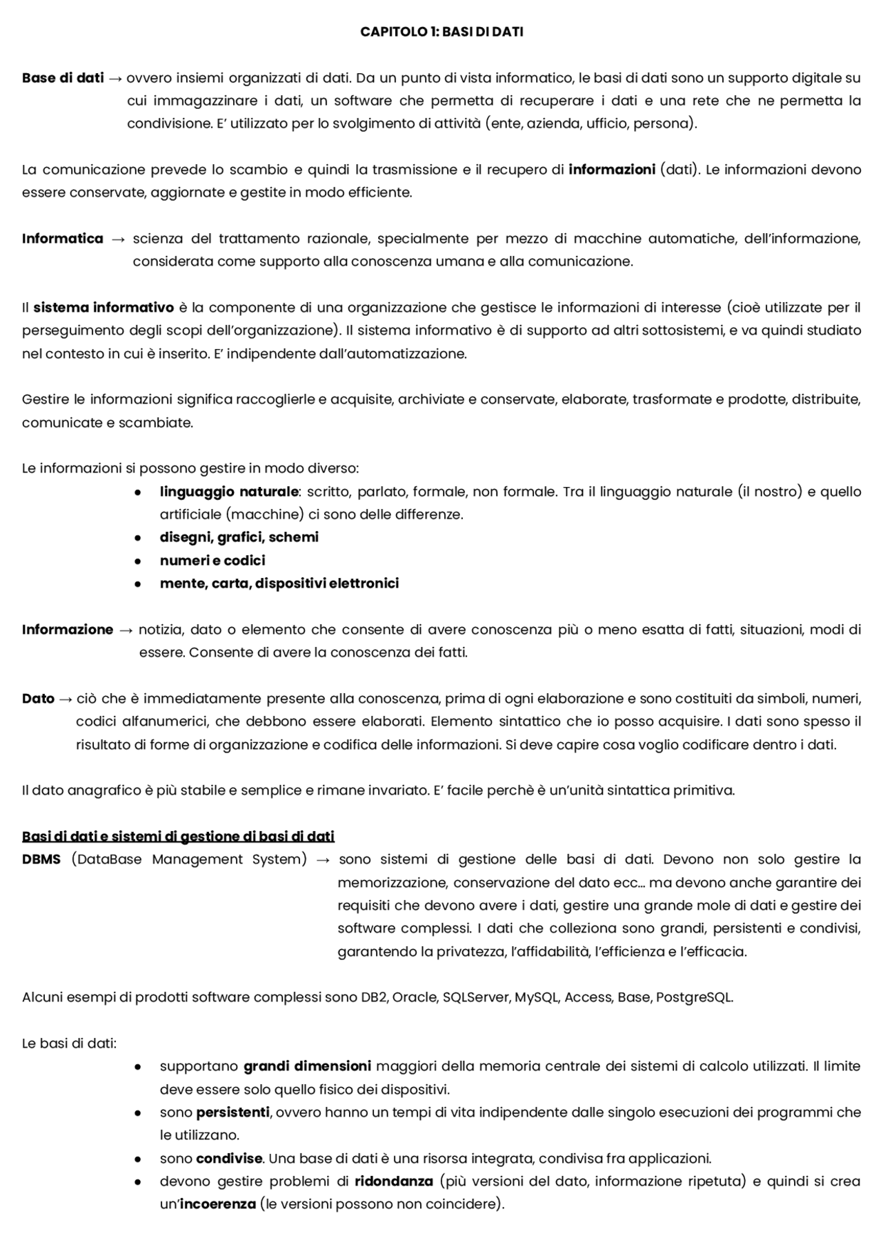 Appunti Informatica Documentale Docsity