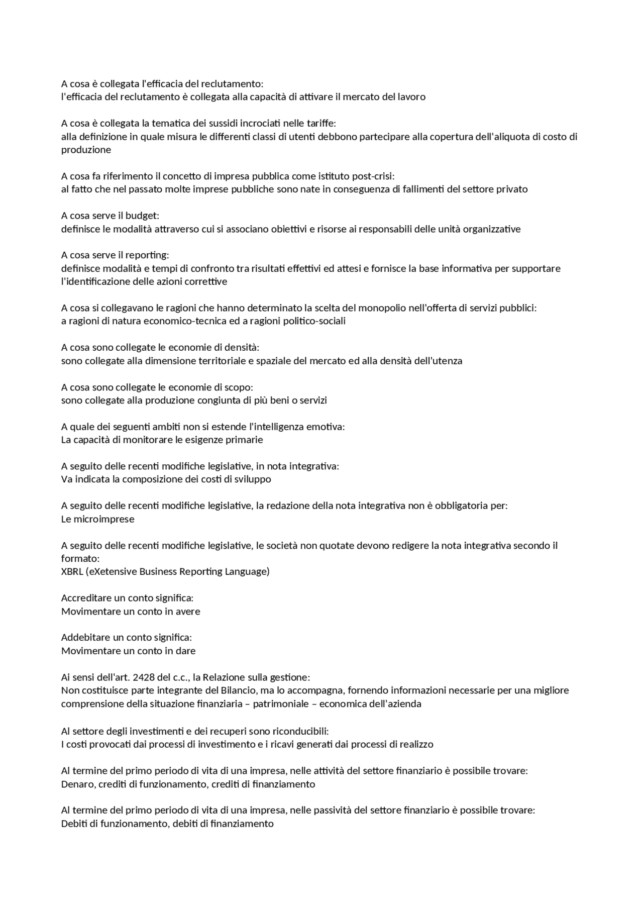 Economia Aziendale Ordine Alfabetico Docsity