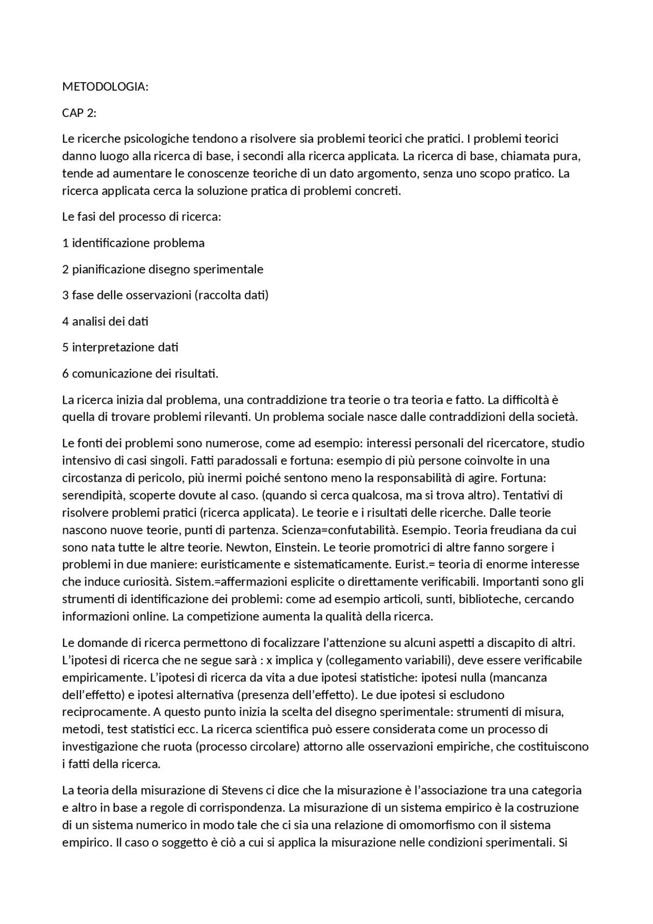 Riassunto Manuale Di Statistica Gnisci Docsity