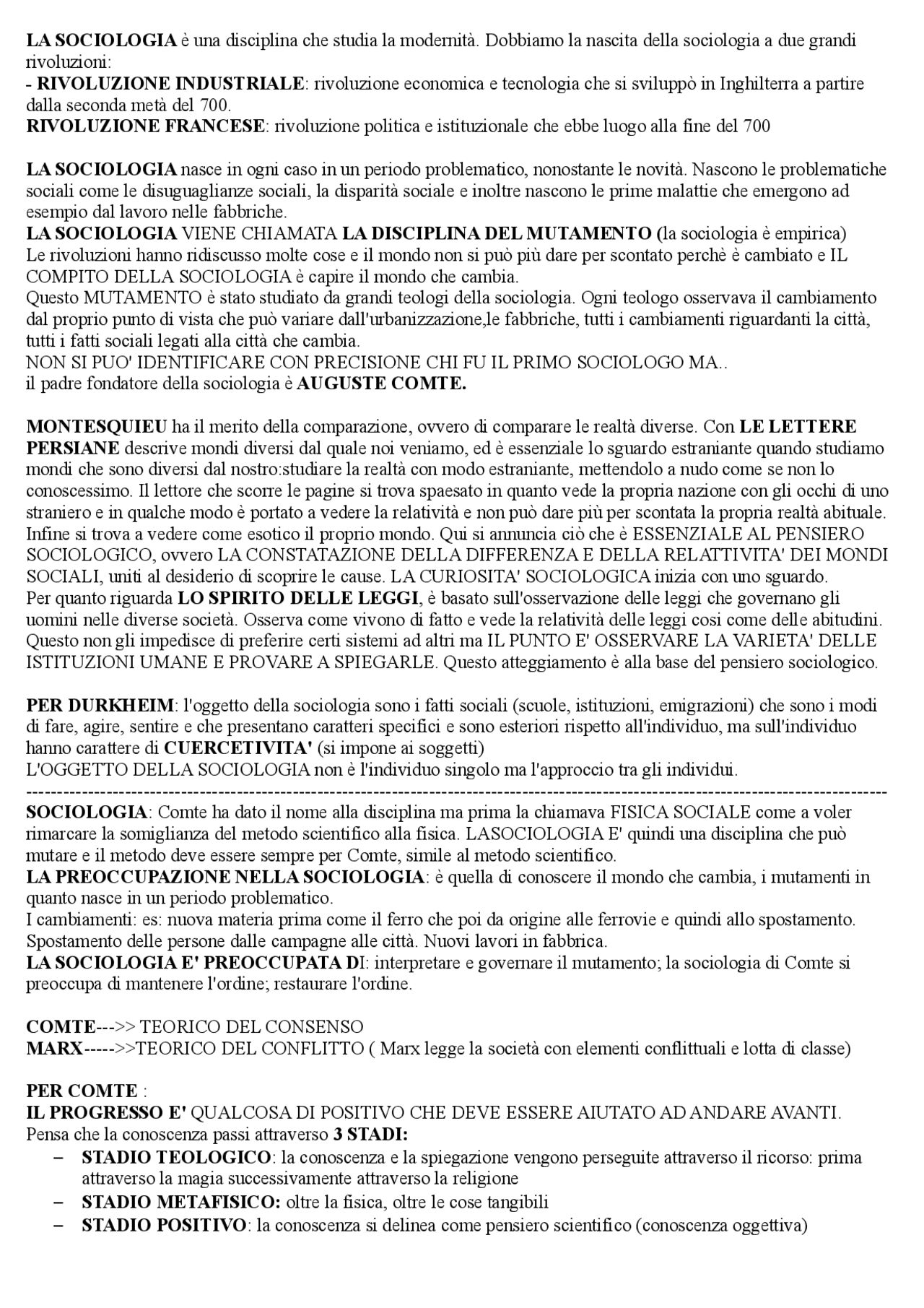 Riassunto Sociologia Docsity