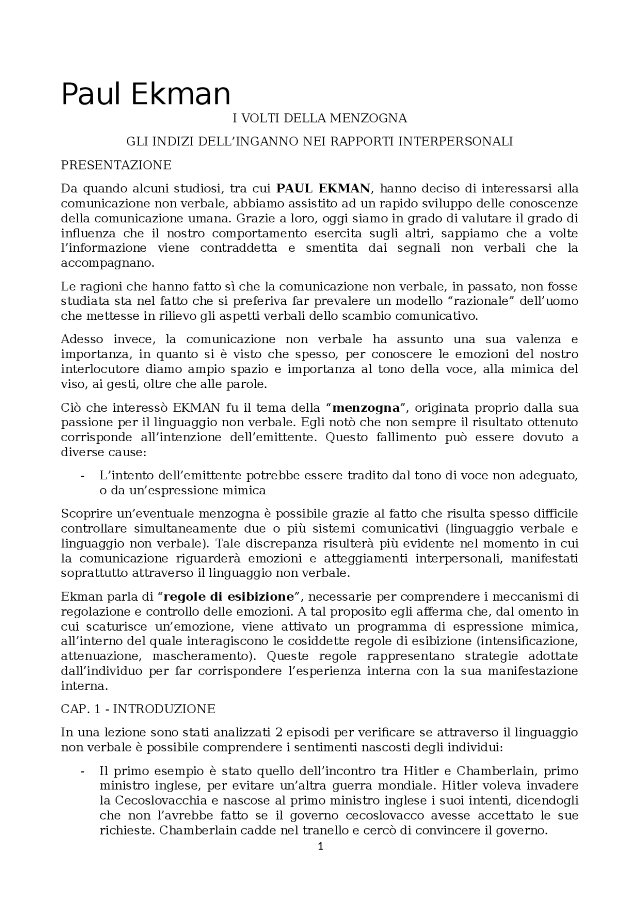 I Volti Della Menzogna Docsity