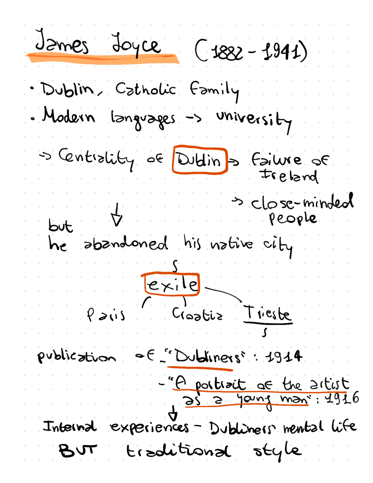 Riassunto James Joyce Appunti Di Inglese Docsity