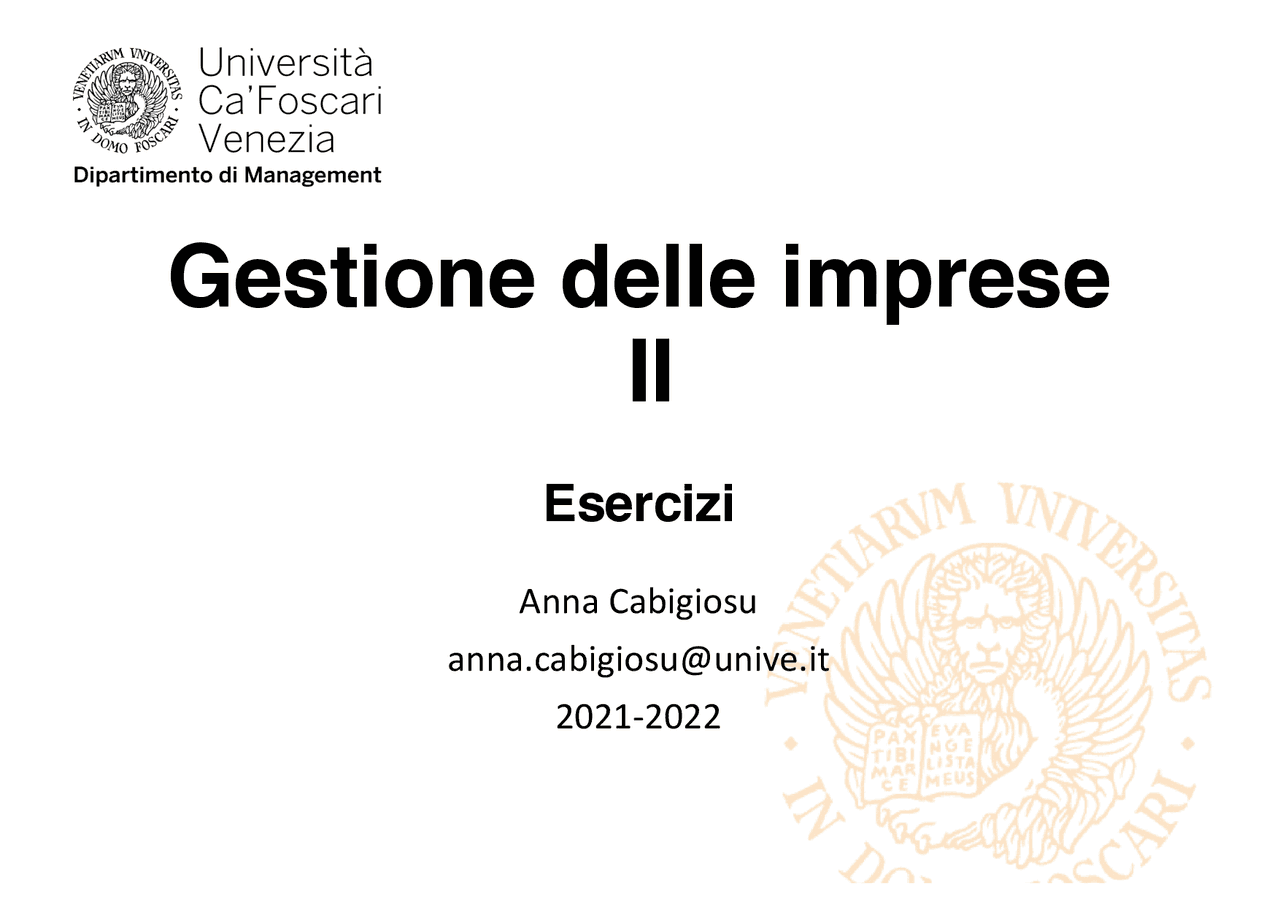 Domande Esame E Soluzioni Docsity