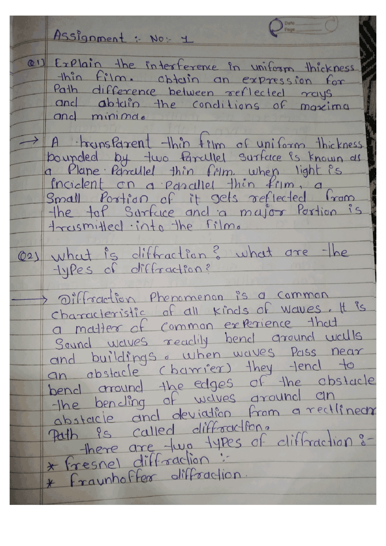 Physics Assignment From Sppu Docsity