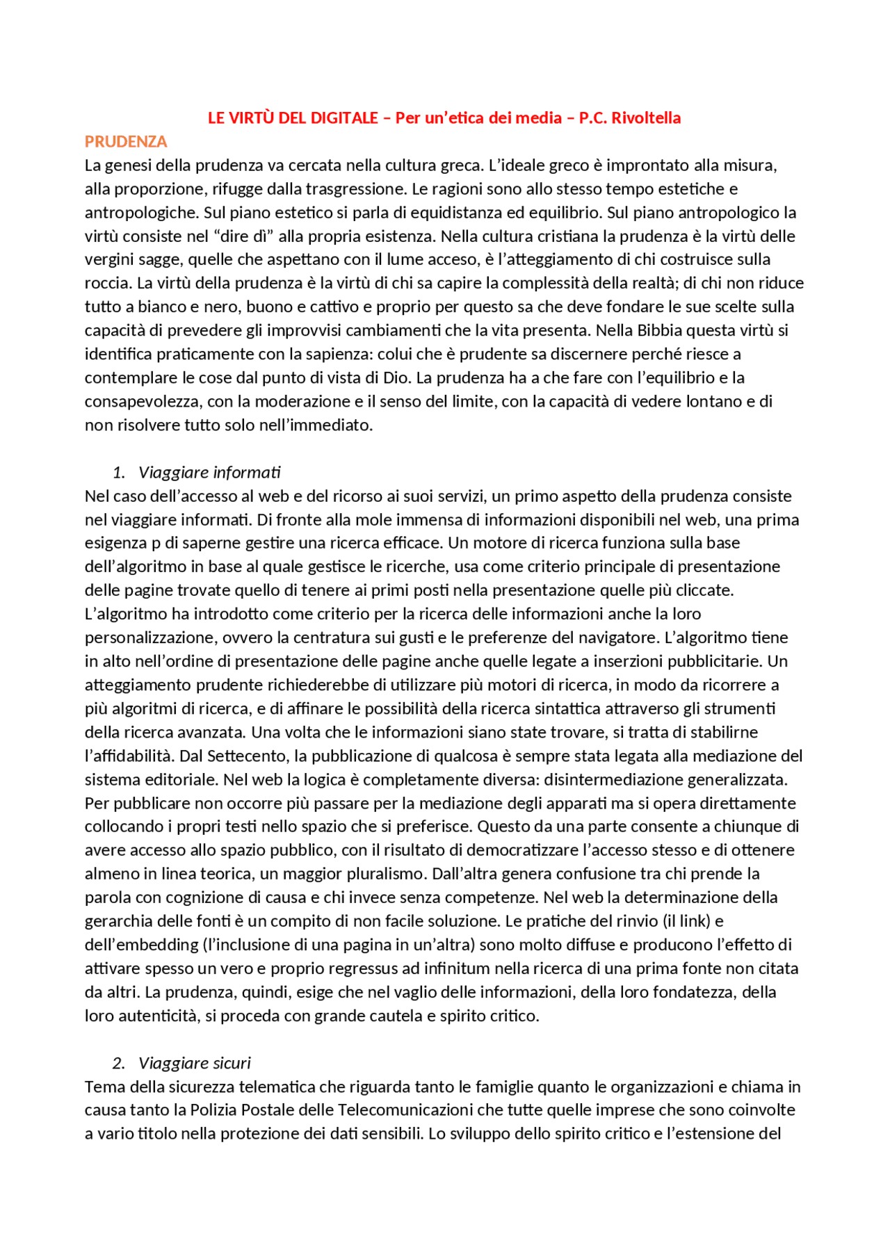 Le Virtù Del Digitale Docsity