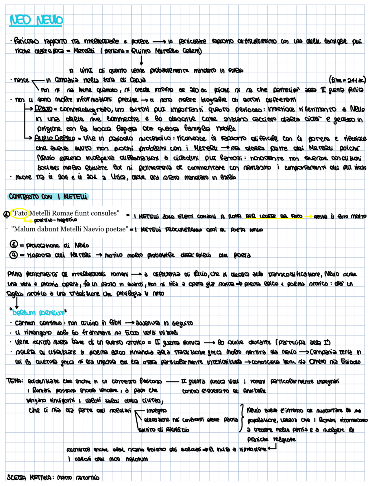 Gneo Nevio e la sua opera "Bellum Poenicum" - Docsity