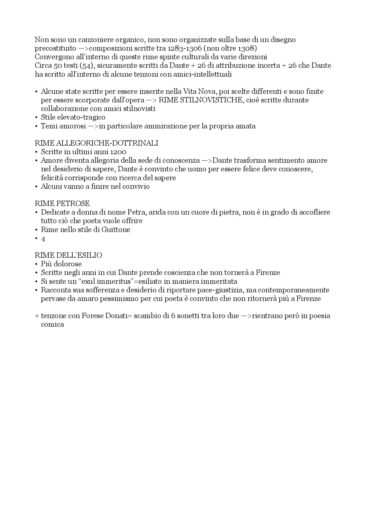 Dante Alighieri Rime Docsity