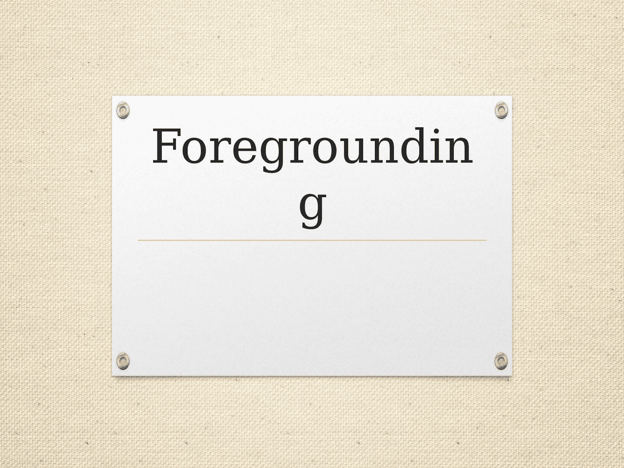 Foregrounding for poetry - Docsity