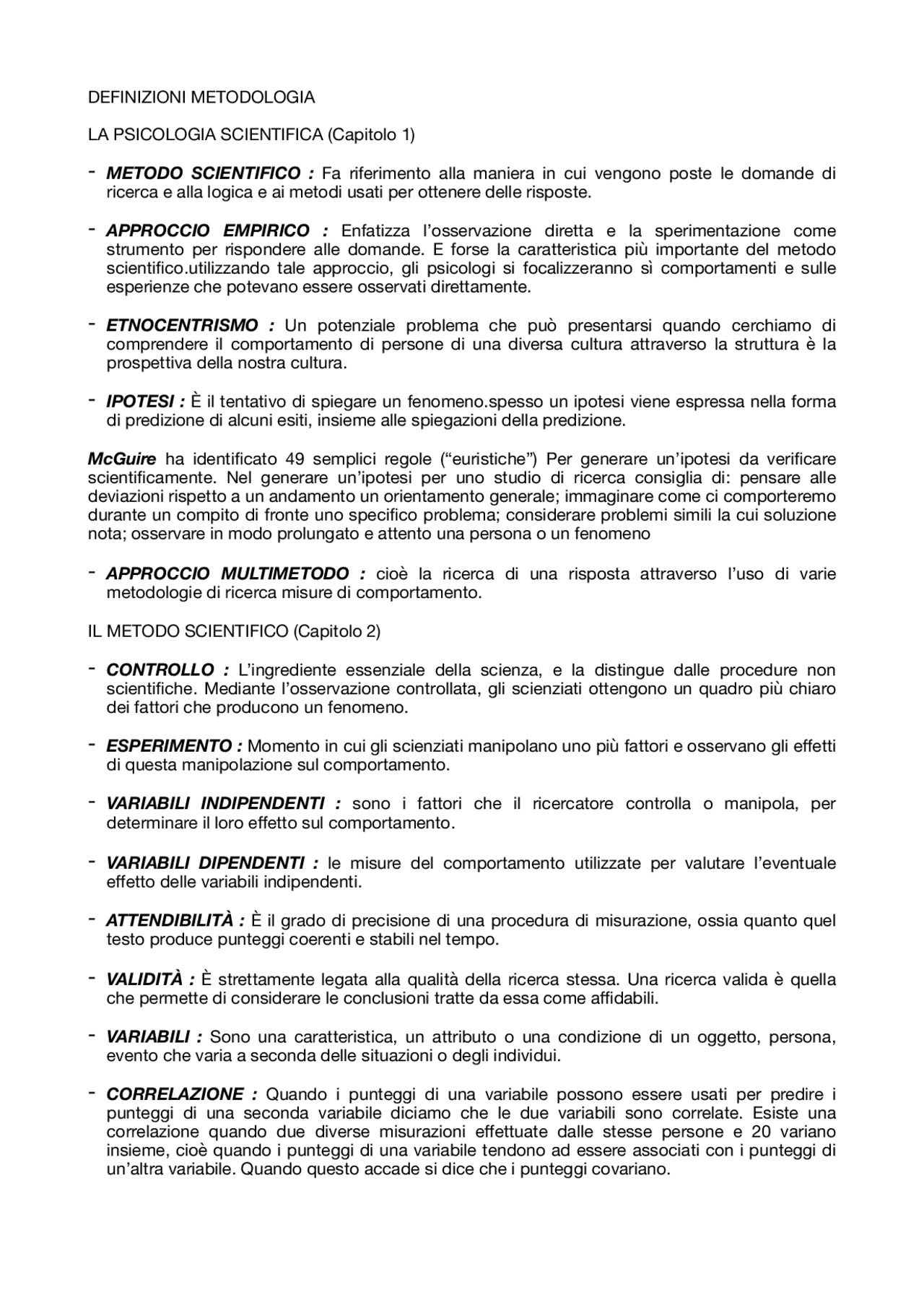 Definizioni E Teorie Docsity