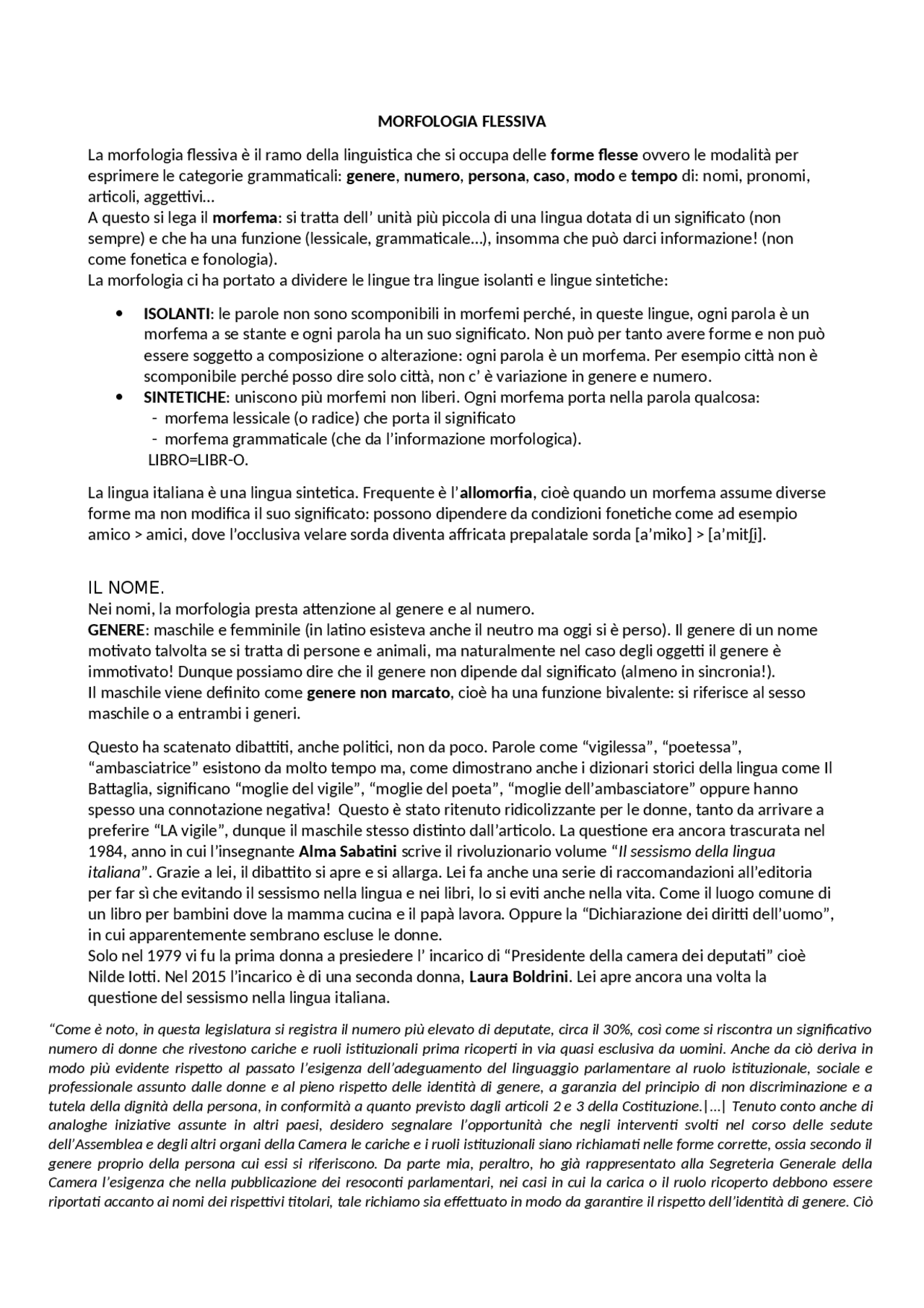 La Morfologia Flessiva Docsity