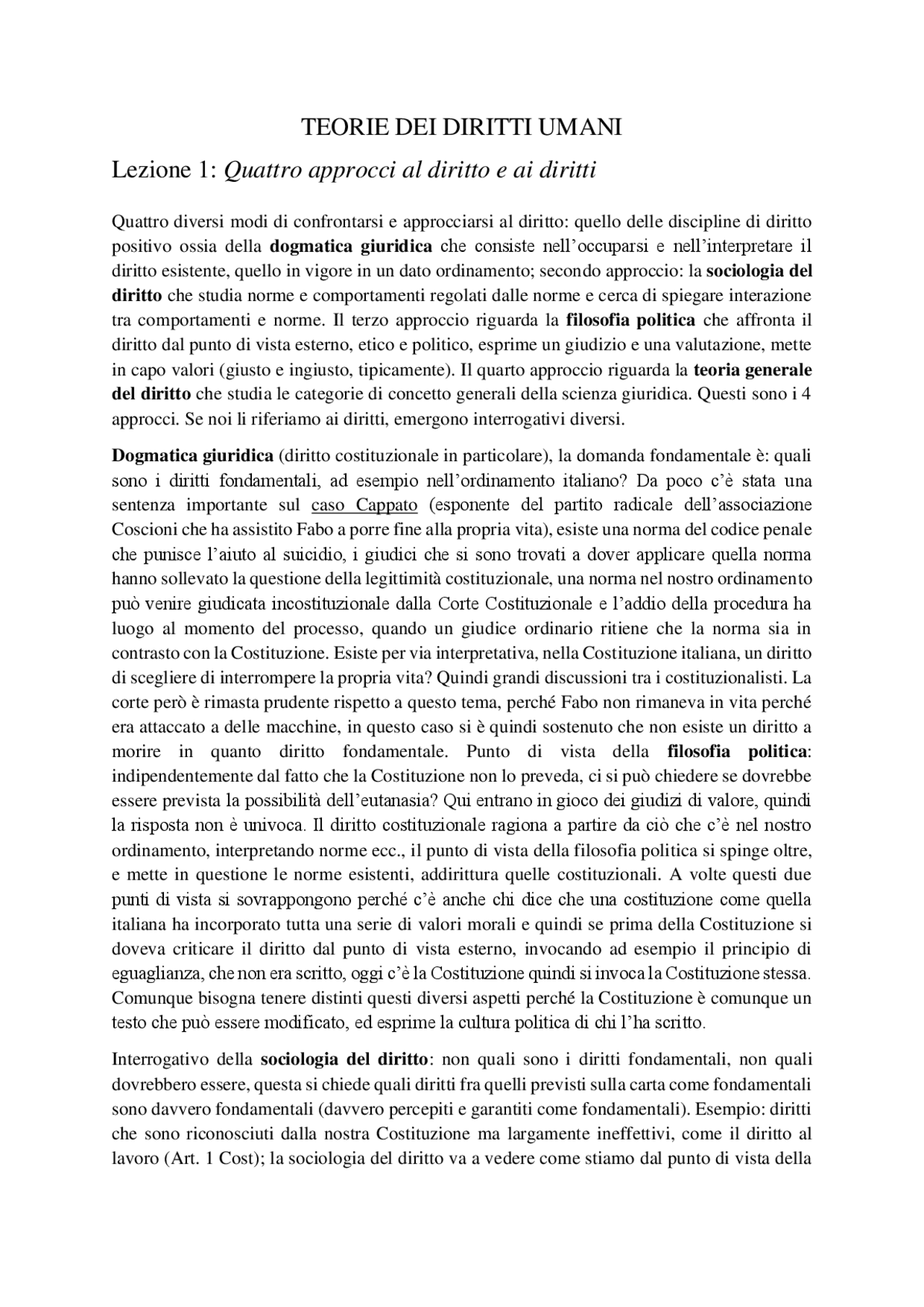 Appunti Del Corso Teorie Dei Diritti Umani Docsity