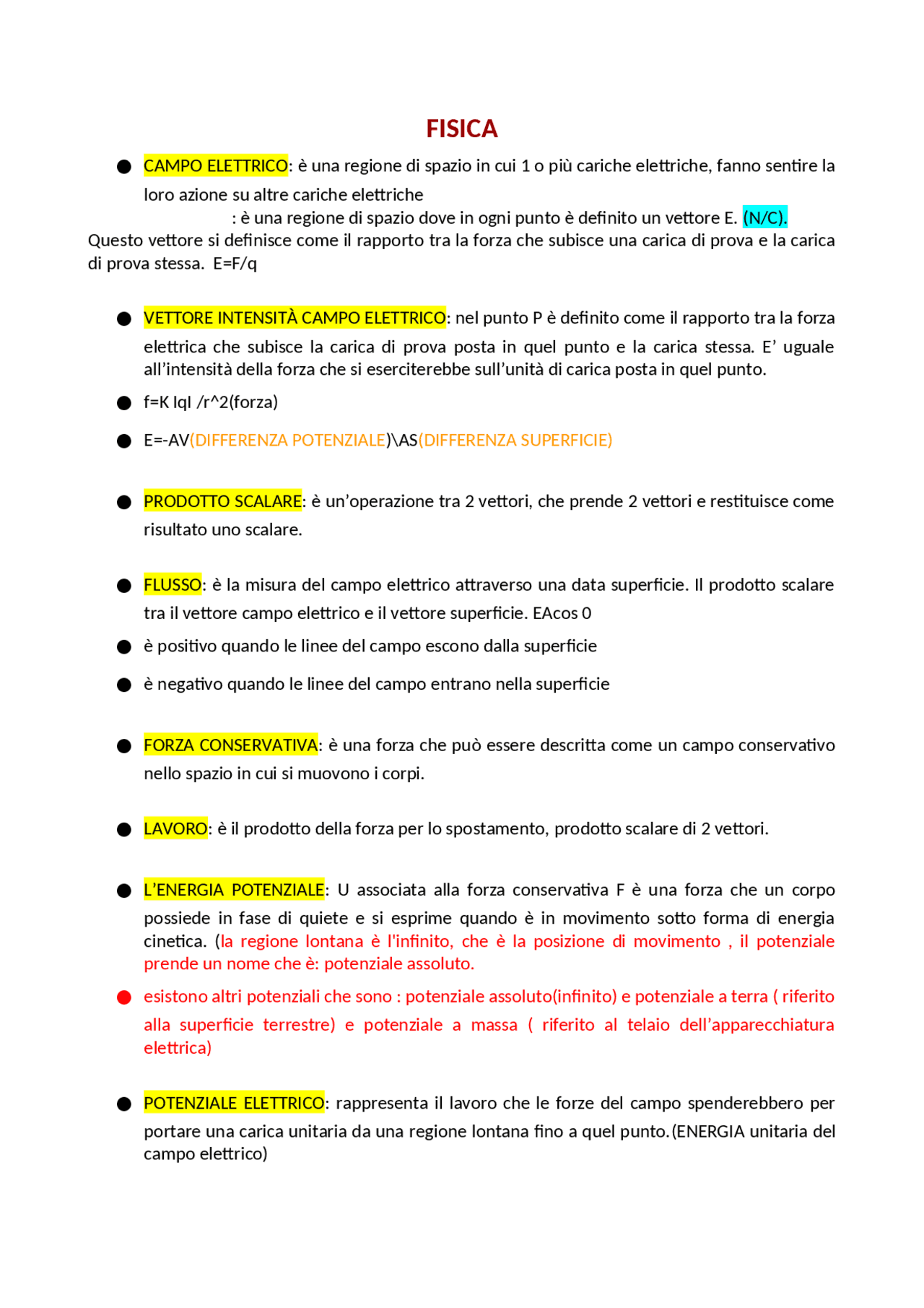 Appunti Sui Concetti Della Fisica Docsity