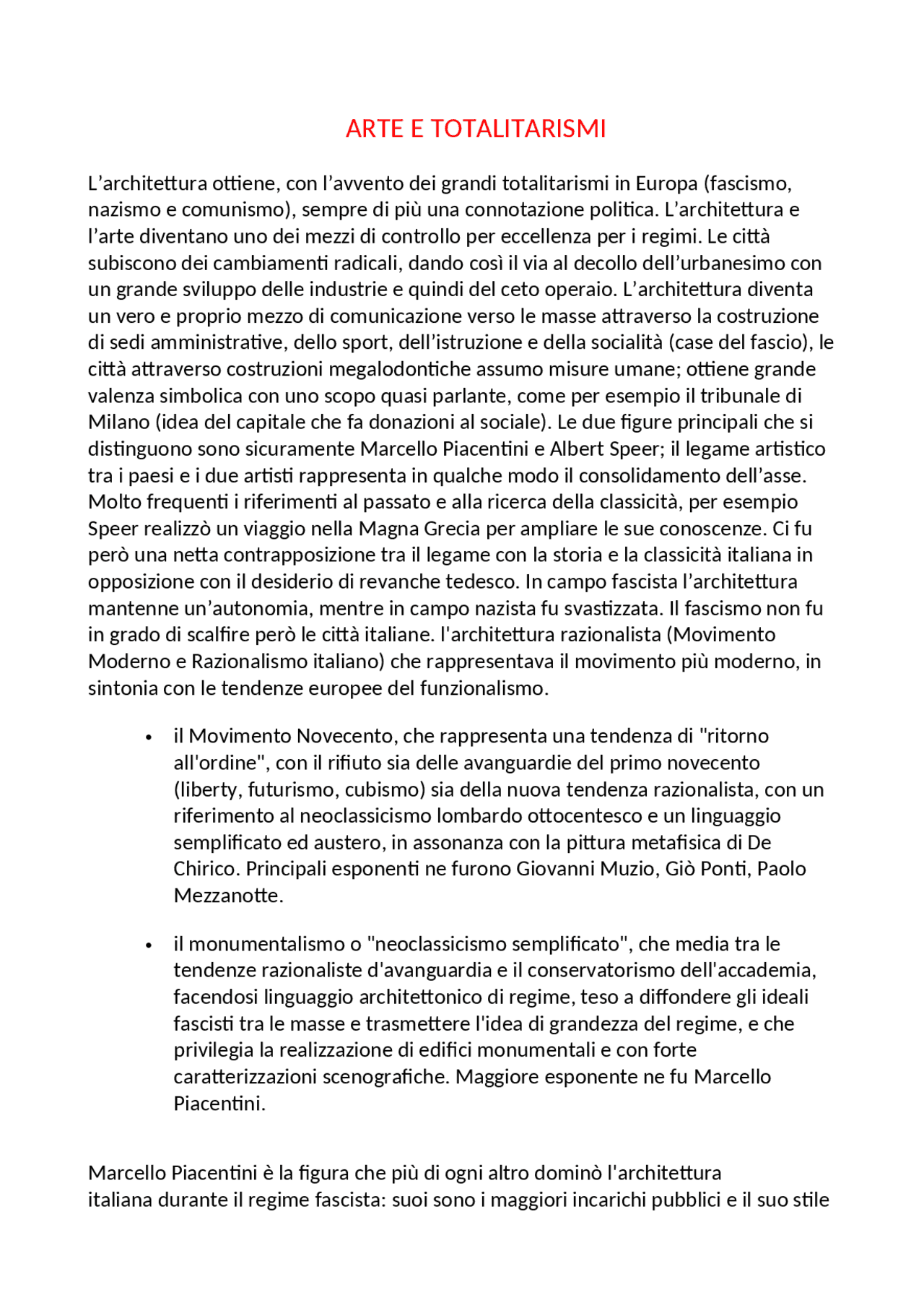 Arte E Totalitarismi Docsity