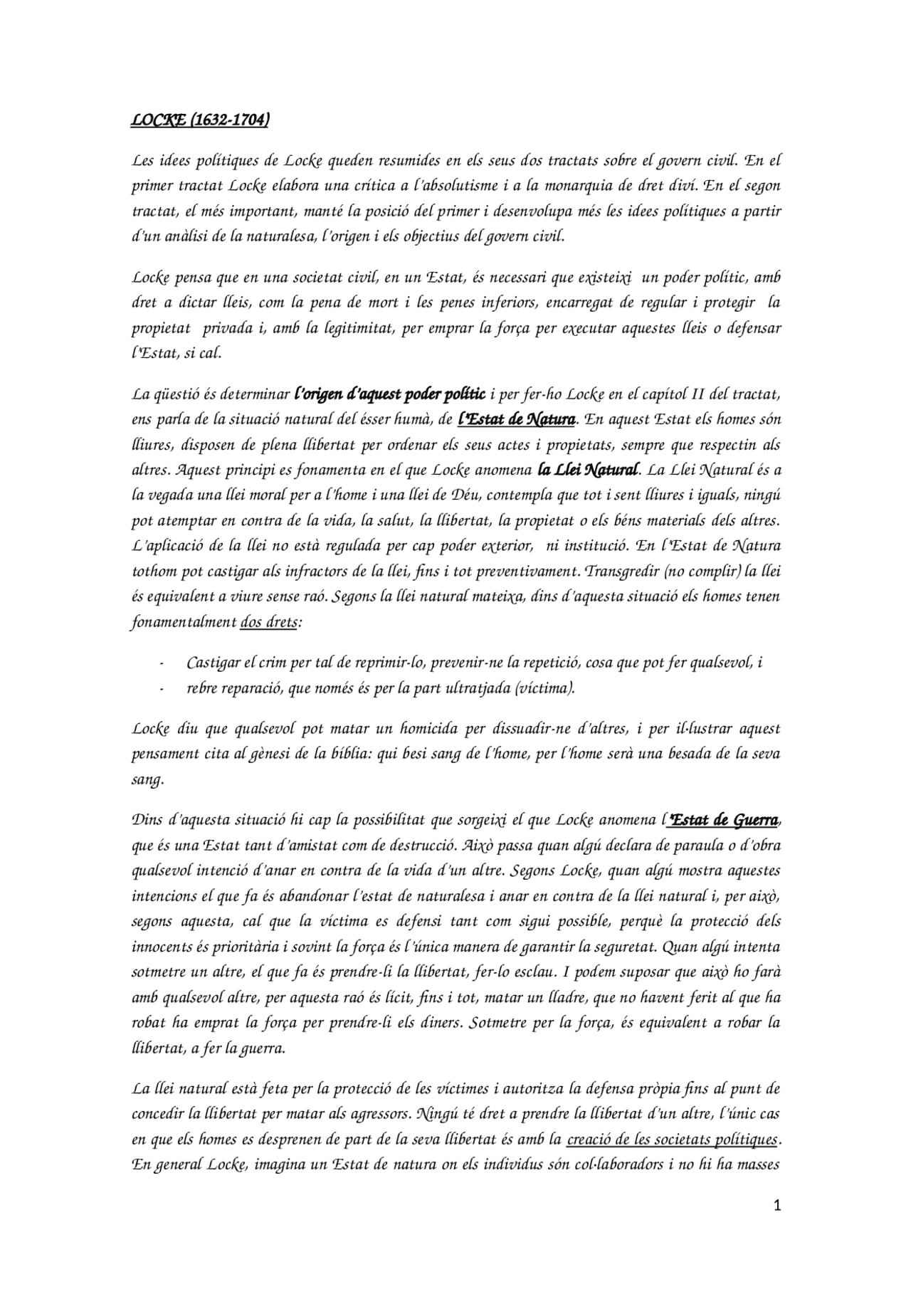 Locke Apunts Selectivitat Docsity
