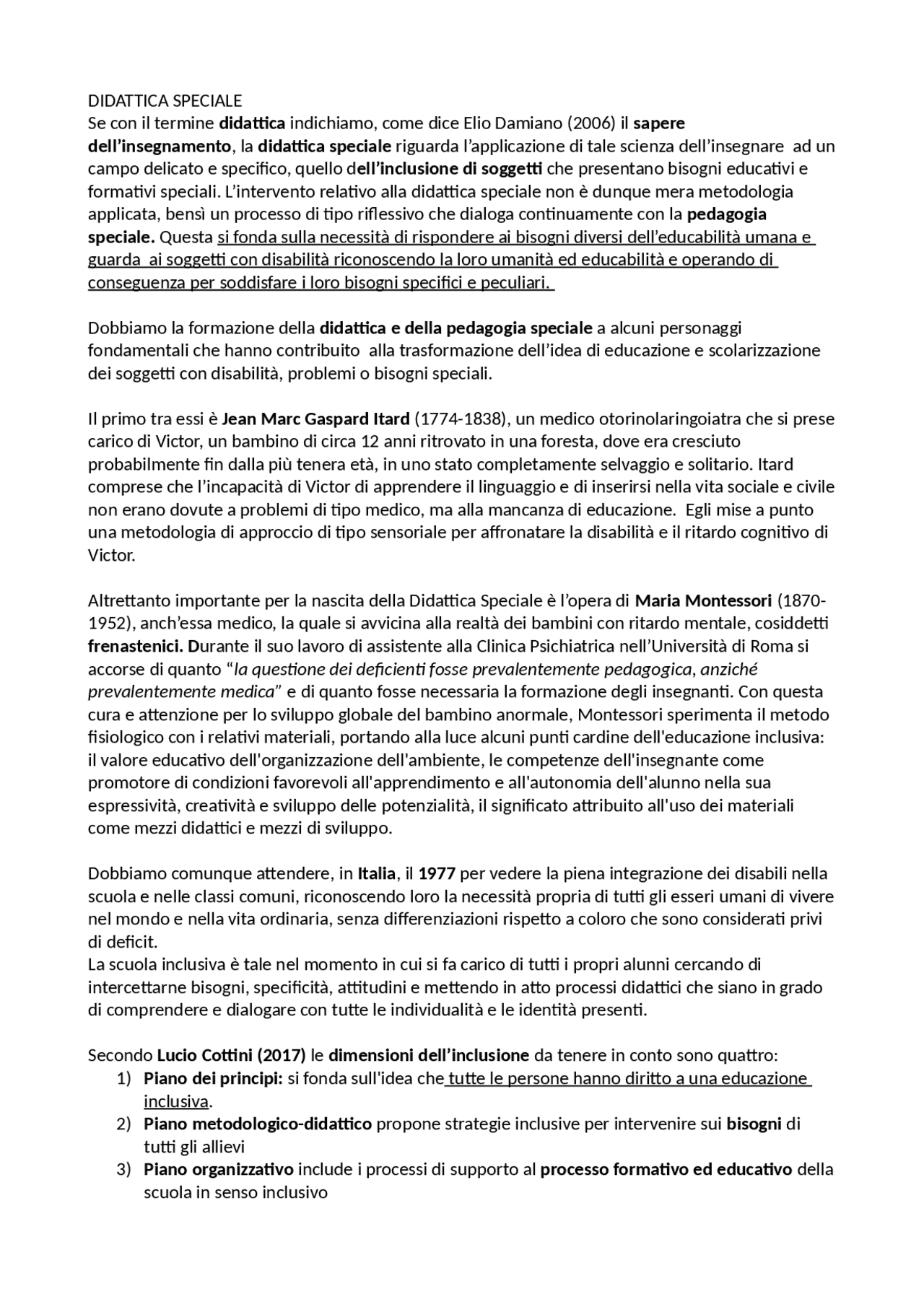Didattica Speciale I Parte Docsity