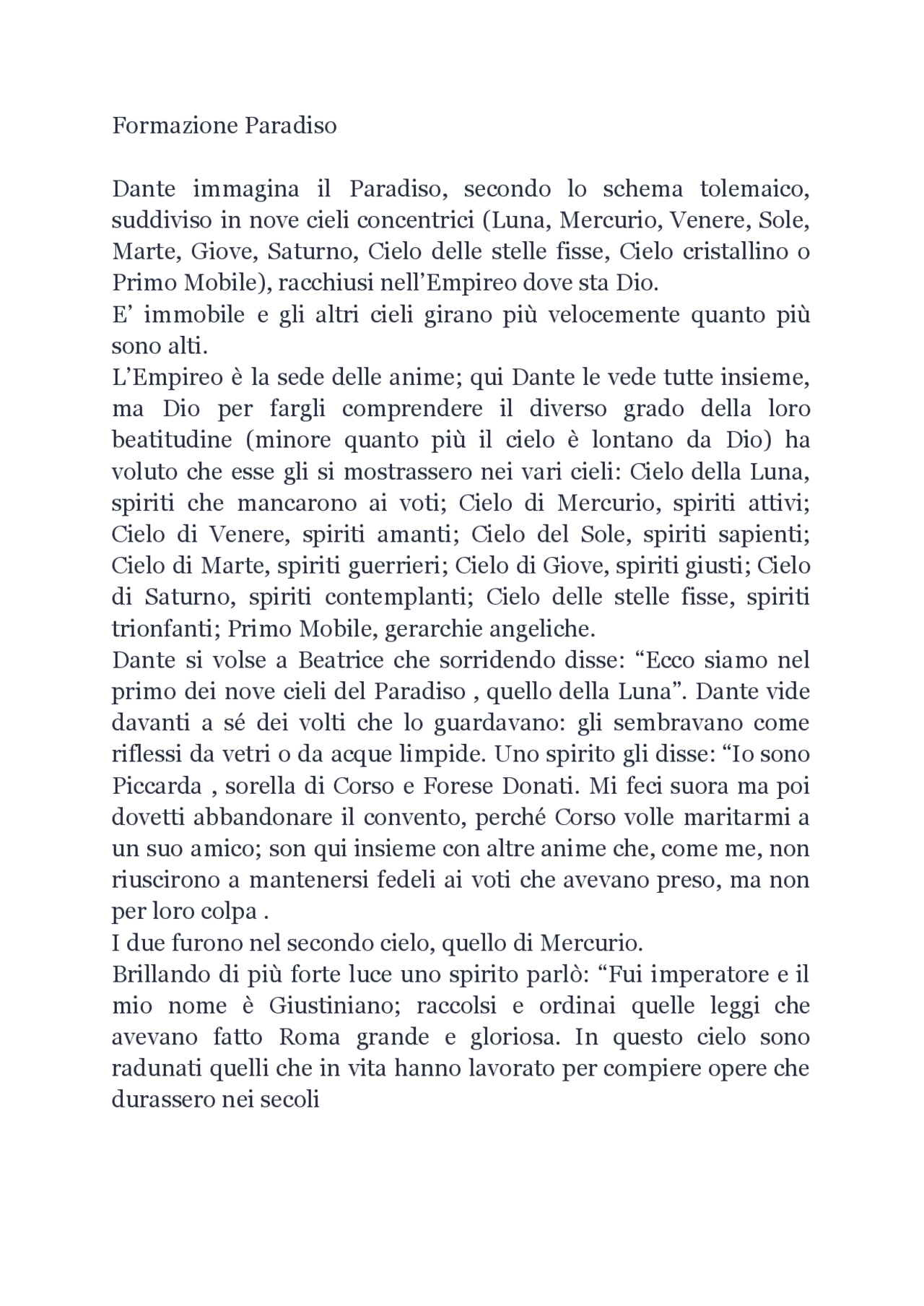 Canto 1 E 3 Paradiso Di Dante Docsity