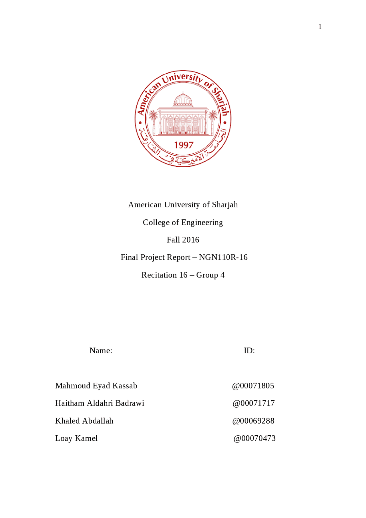 Final report og NGN 110 | Lab Reports Introduction to Computing | Docsity