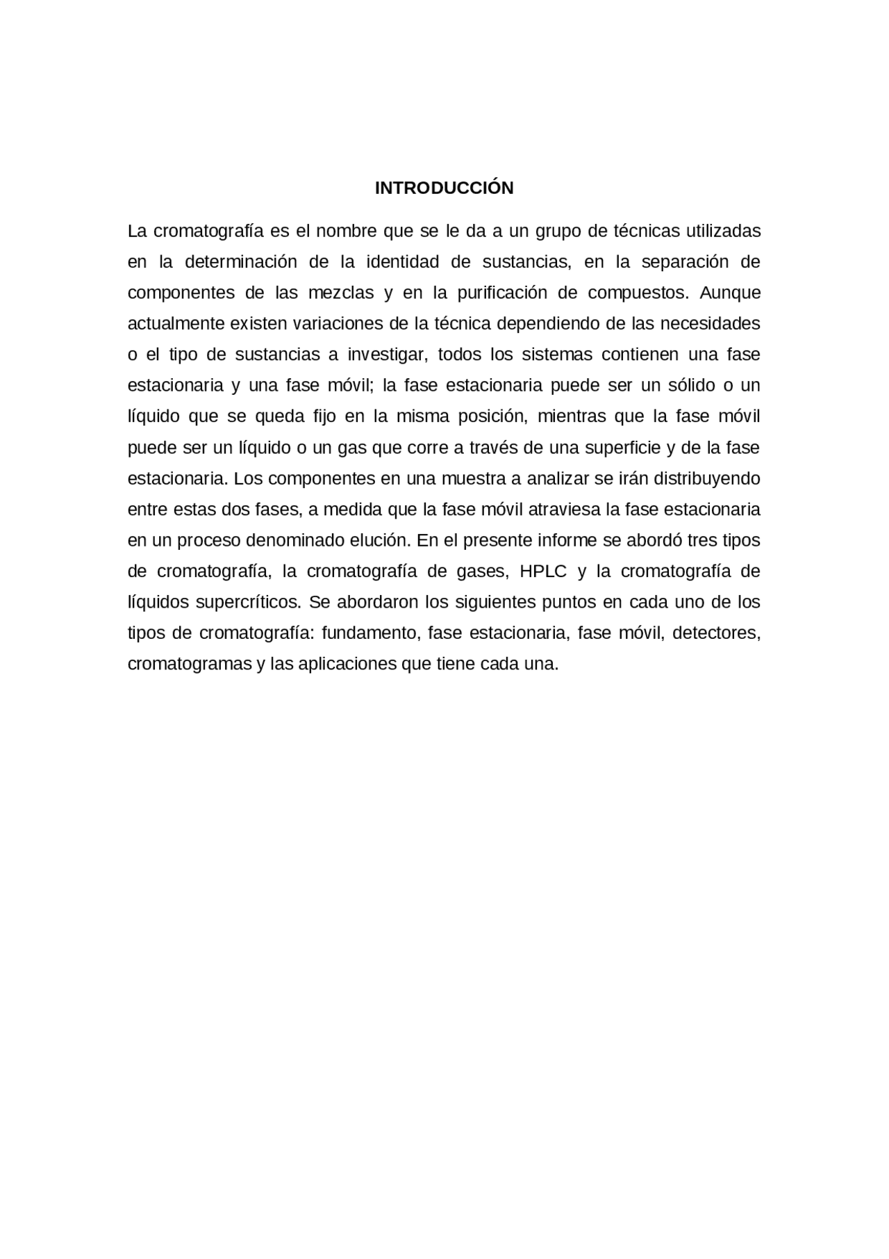 Monografia Cromatografia Gases Hplc Intercambio Ionico Avance