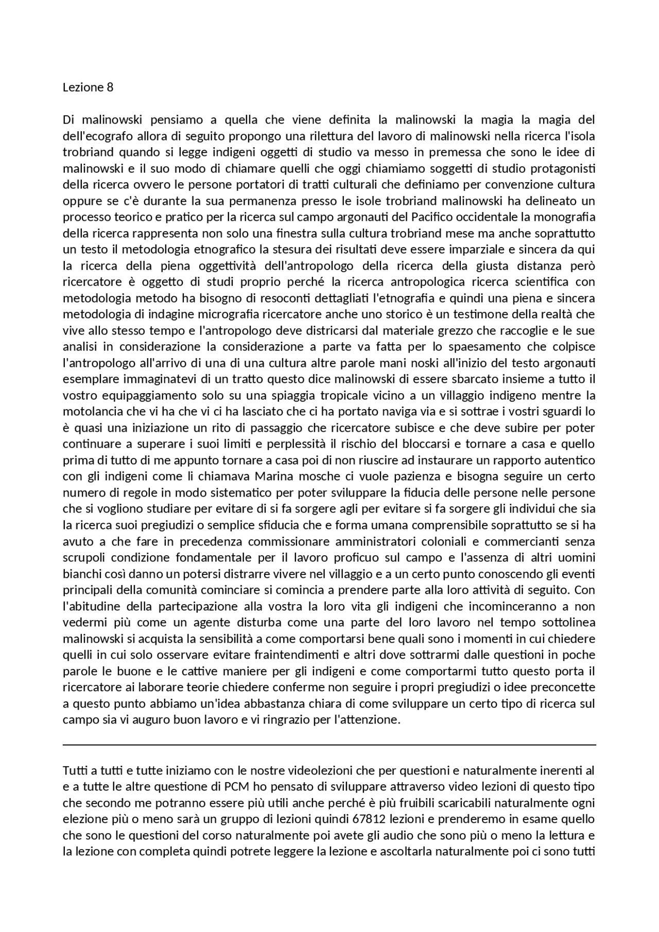 Lezione 8 Audiolezione Videolezione Docsity