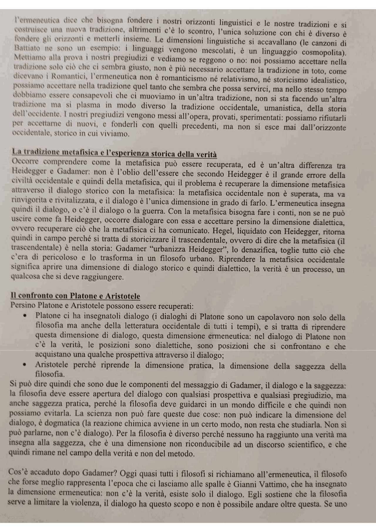 Gadamer Verità E Metodo Docsity