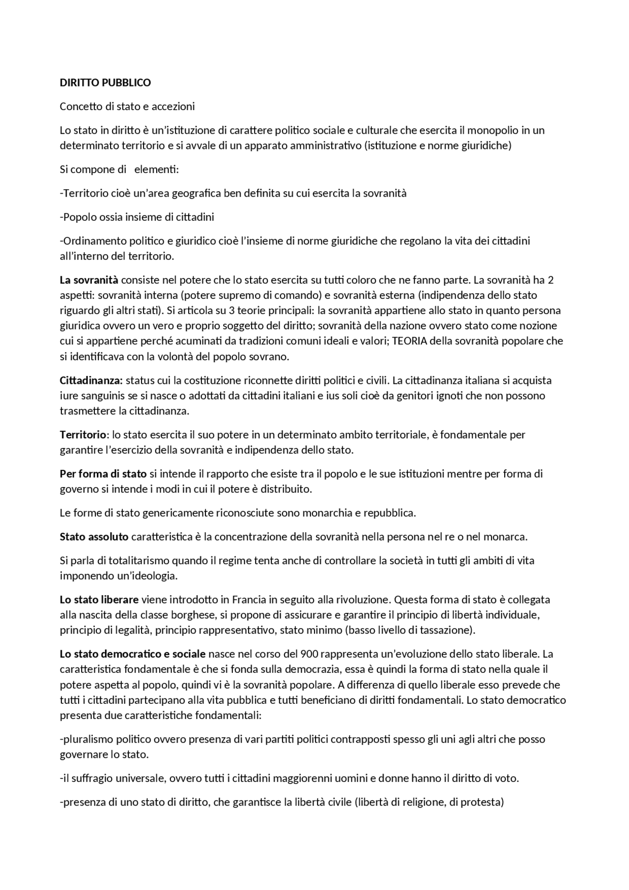 Diritto Pubblico Docsity