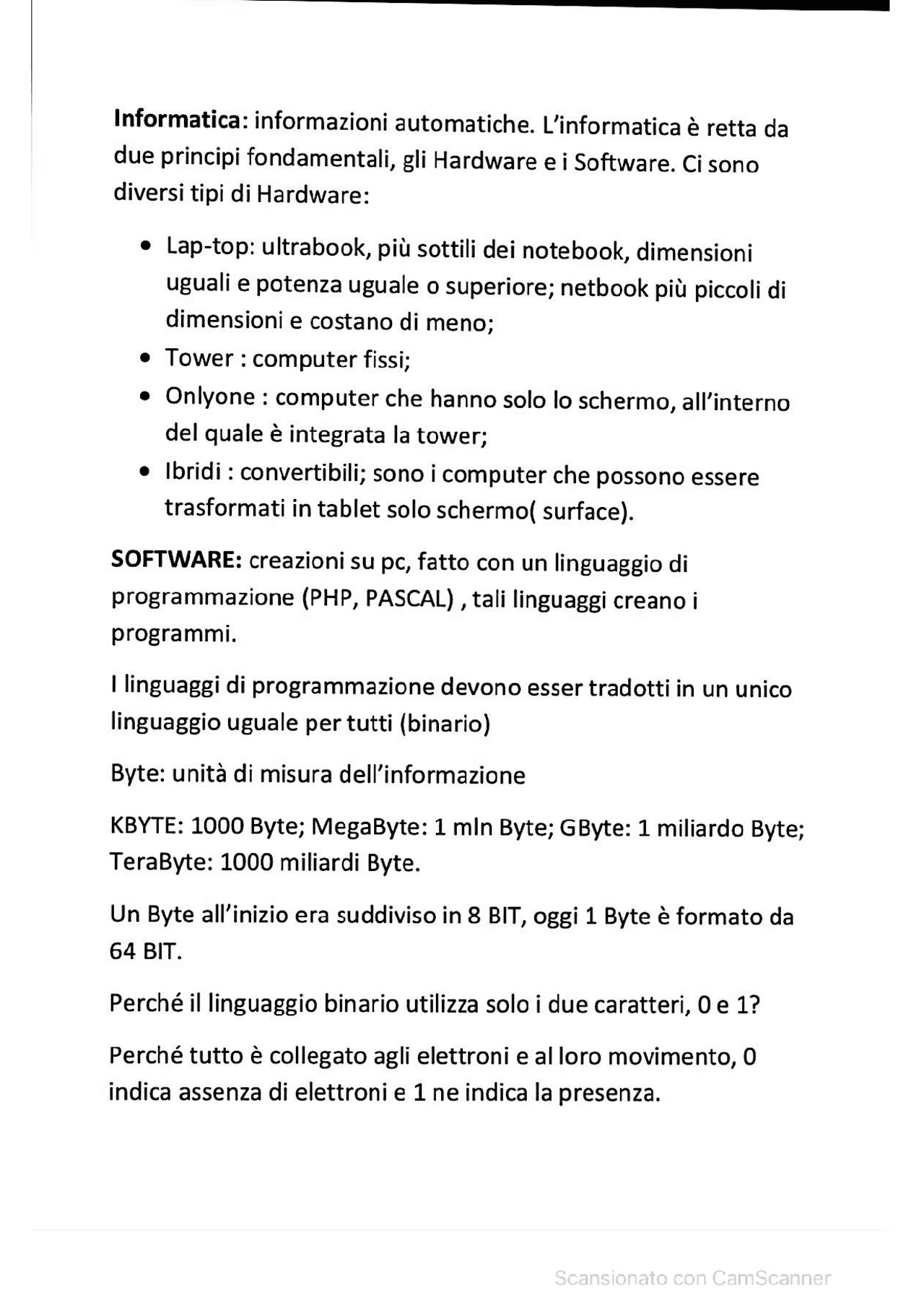 INFORMATICA BASE MEDICINA - Docsity