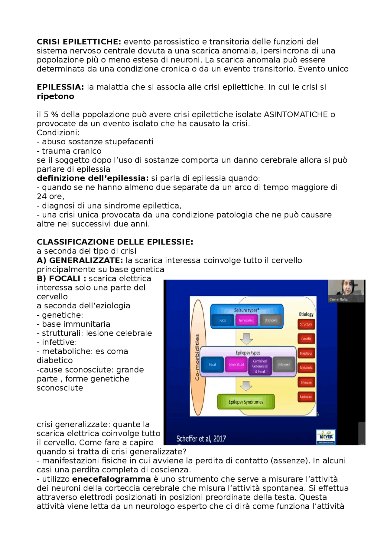 APPUNTI EPILESSIA PRIMO ANNO - Docsity