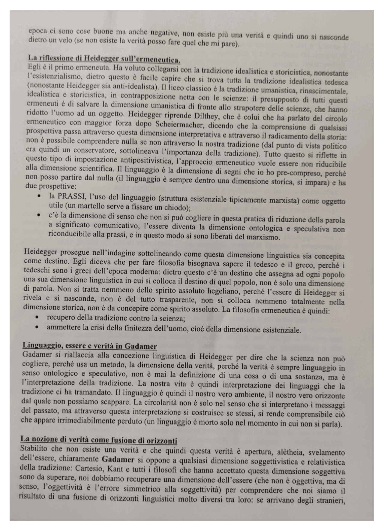 Gadamer Verità E Metodo Docsity