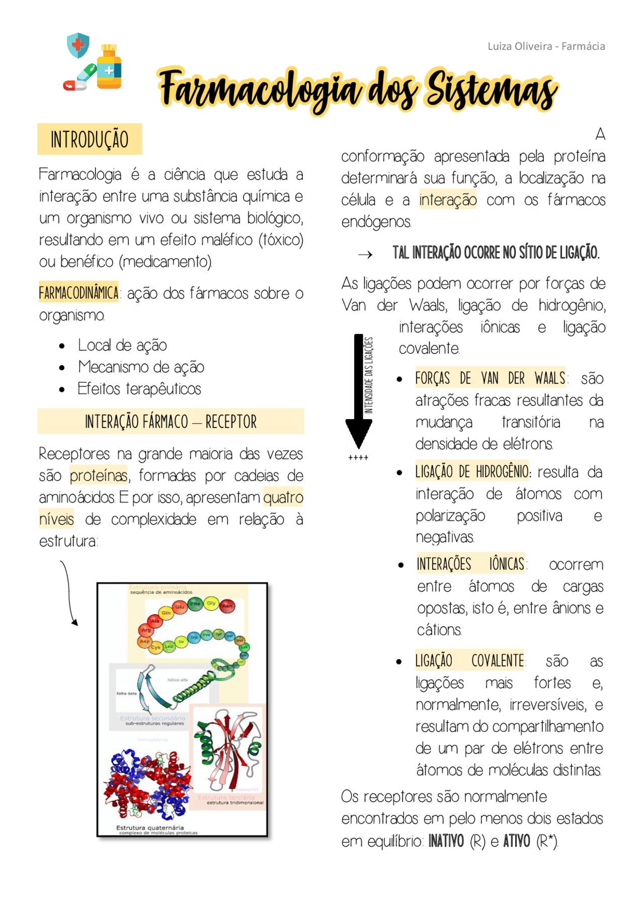 Resumo De Farmacologia Dos Sistemas Docsity